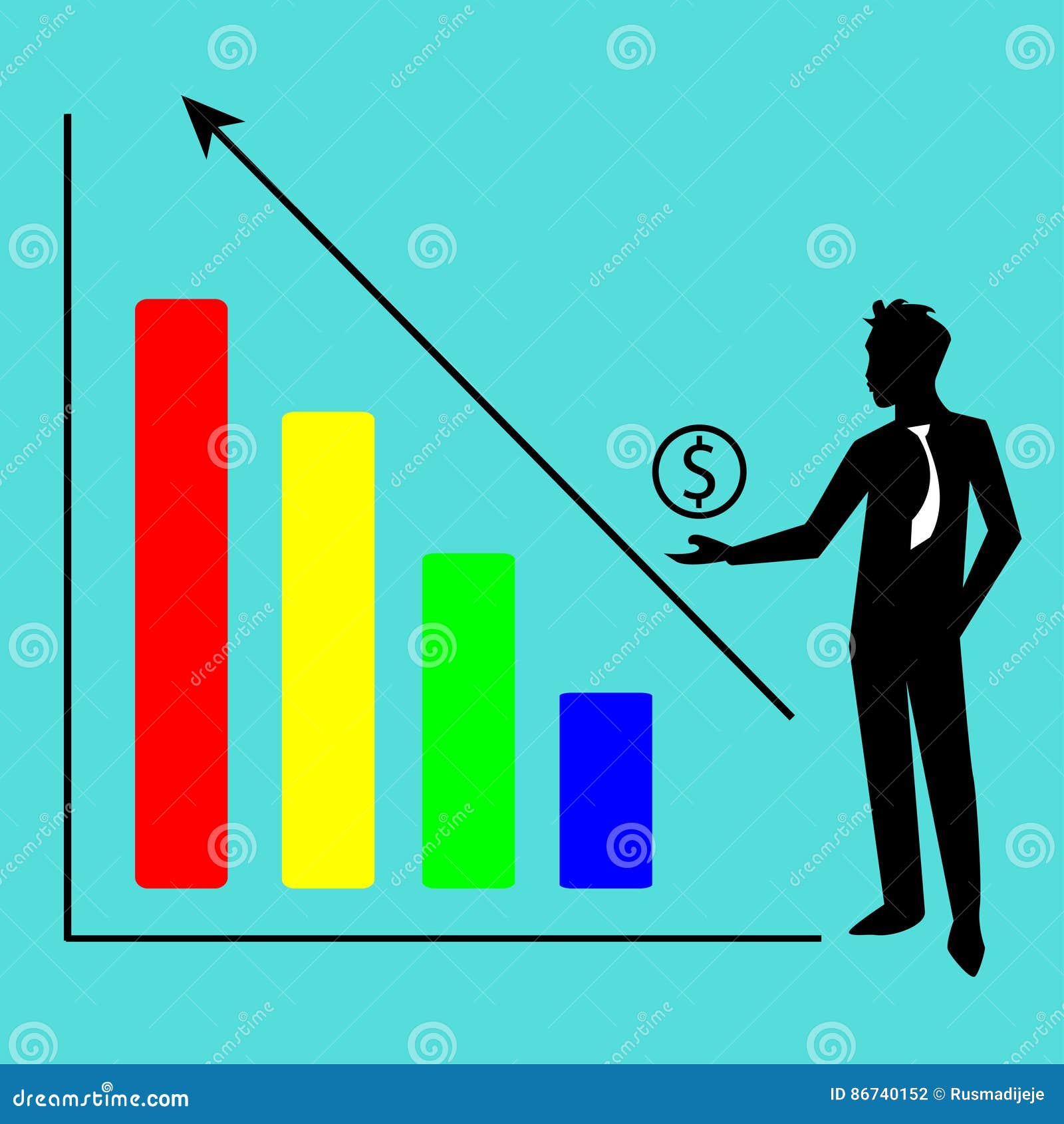Growth statistics stock vector. Illustration of arrow - 86740152