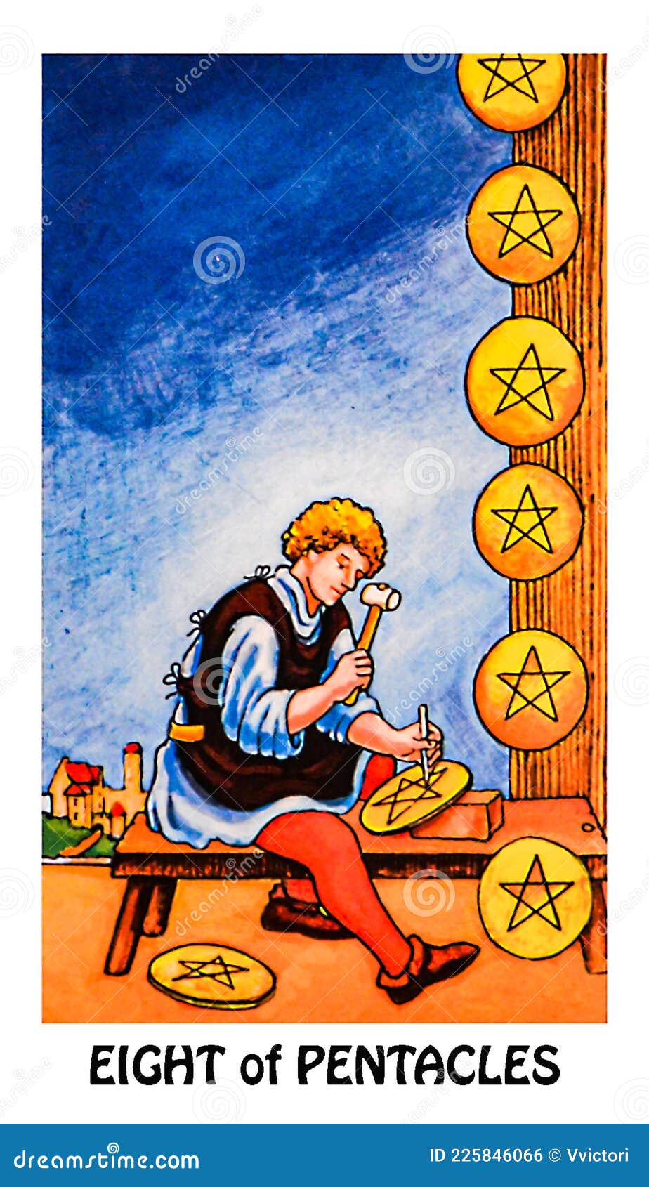 8 Eight of Pentacles Tarot Card Growth Study Learning Scholarships ...