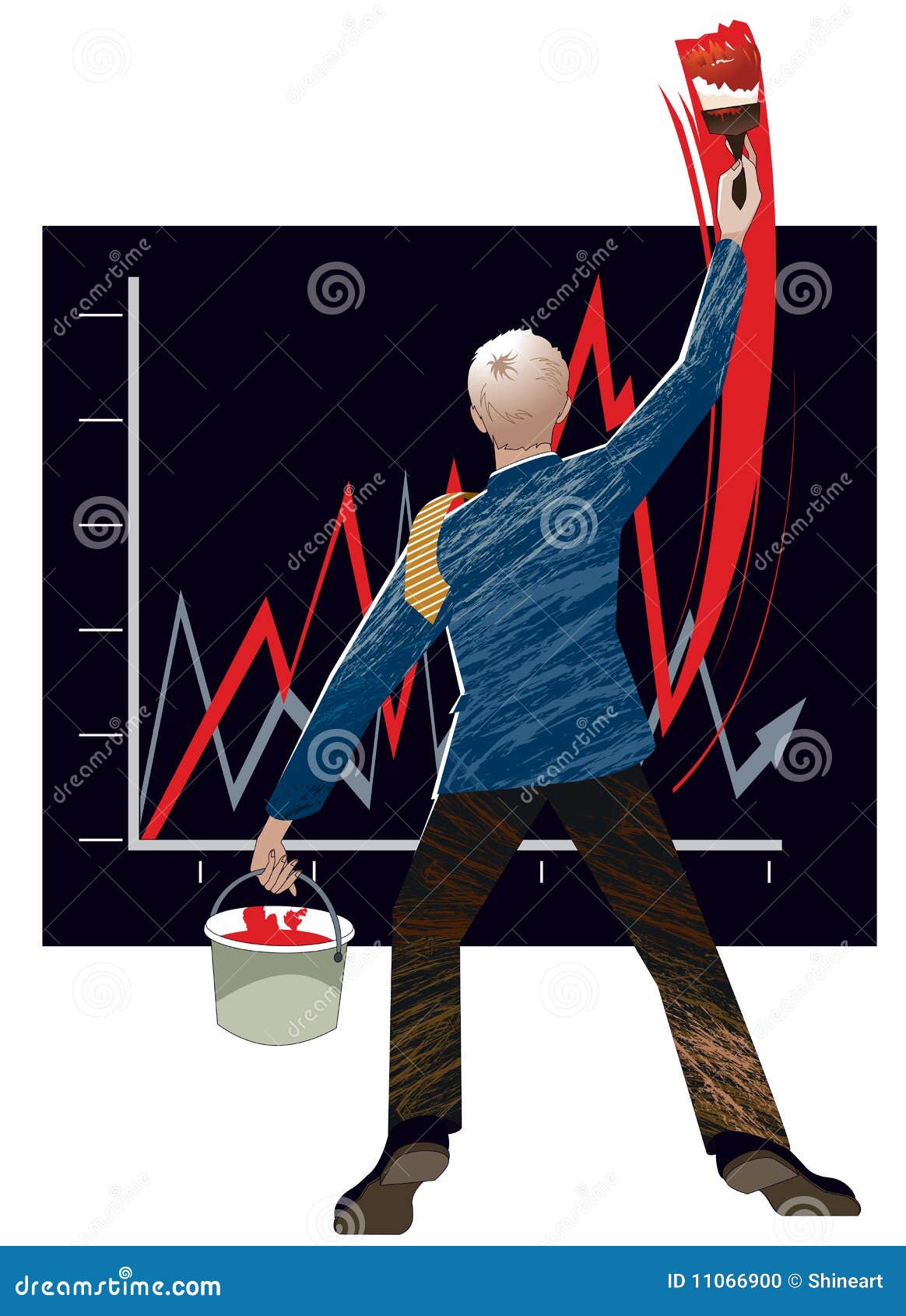 Drawing Of A Sales Increase Cartoon Vector | CartoonDealer.com #9837465