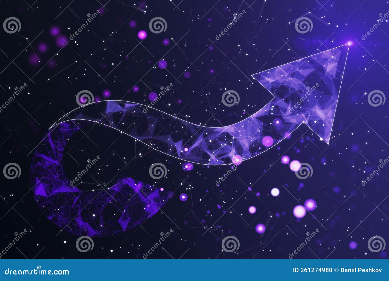 Growth, Success and Technological Progress Concept with Purple Wavy ...