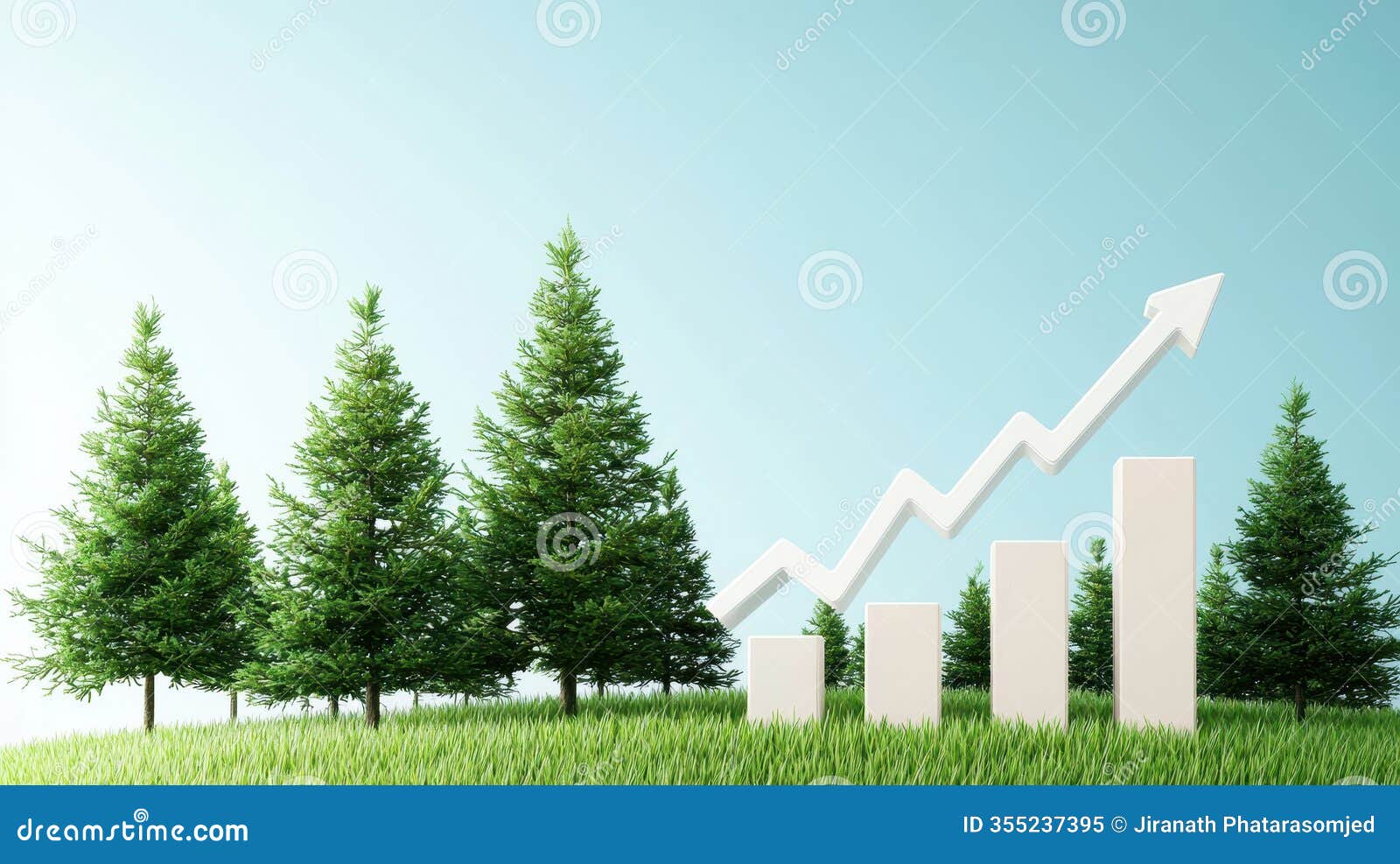 Growth and Sustainability: Conceptual Chart with Trees Showing ...