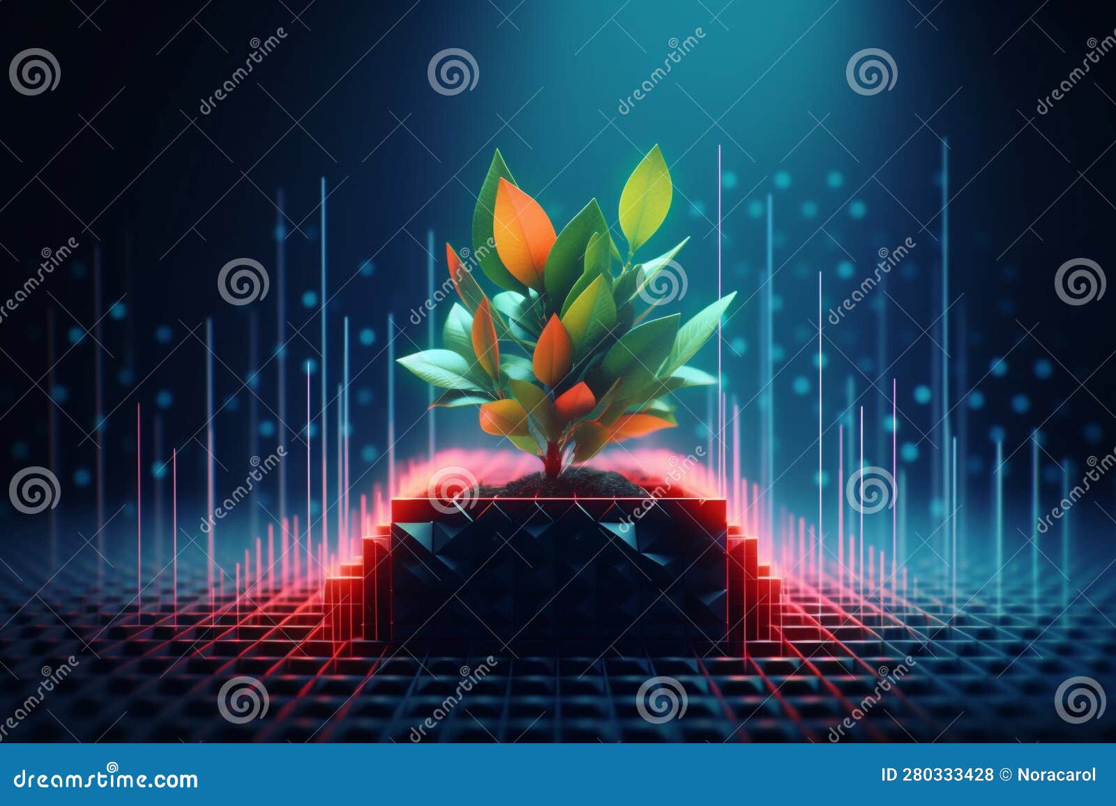 Growth Symbol with Connection Lines and Dot Generative AI Stock ...