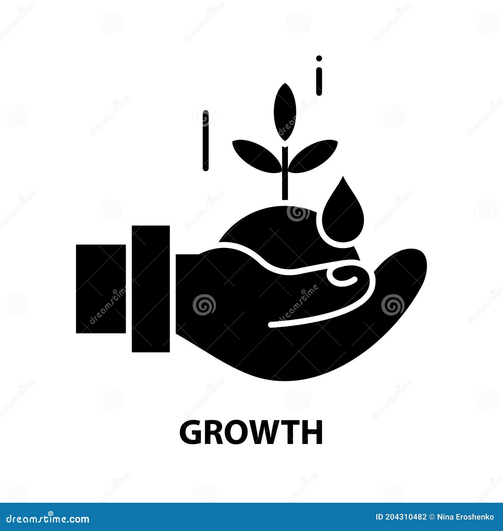 Growth Symbol Icon, Black Vector Sign with Editable Strokes, Concept ...