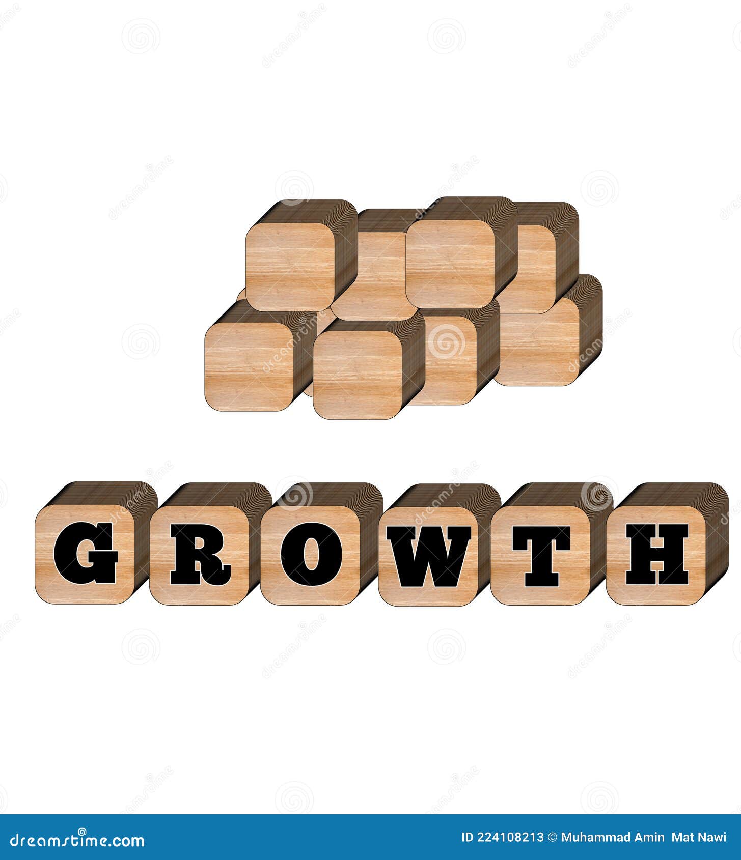 Growth Text Written on Wooden Blocks. Learning Concept and Business. 3D ...