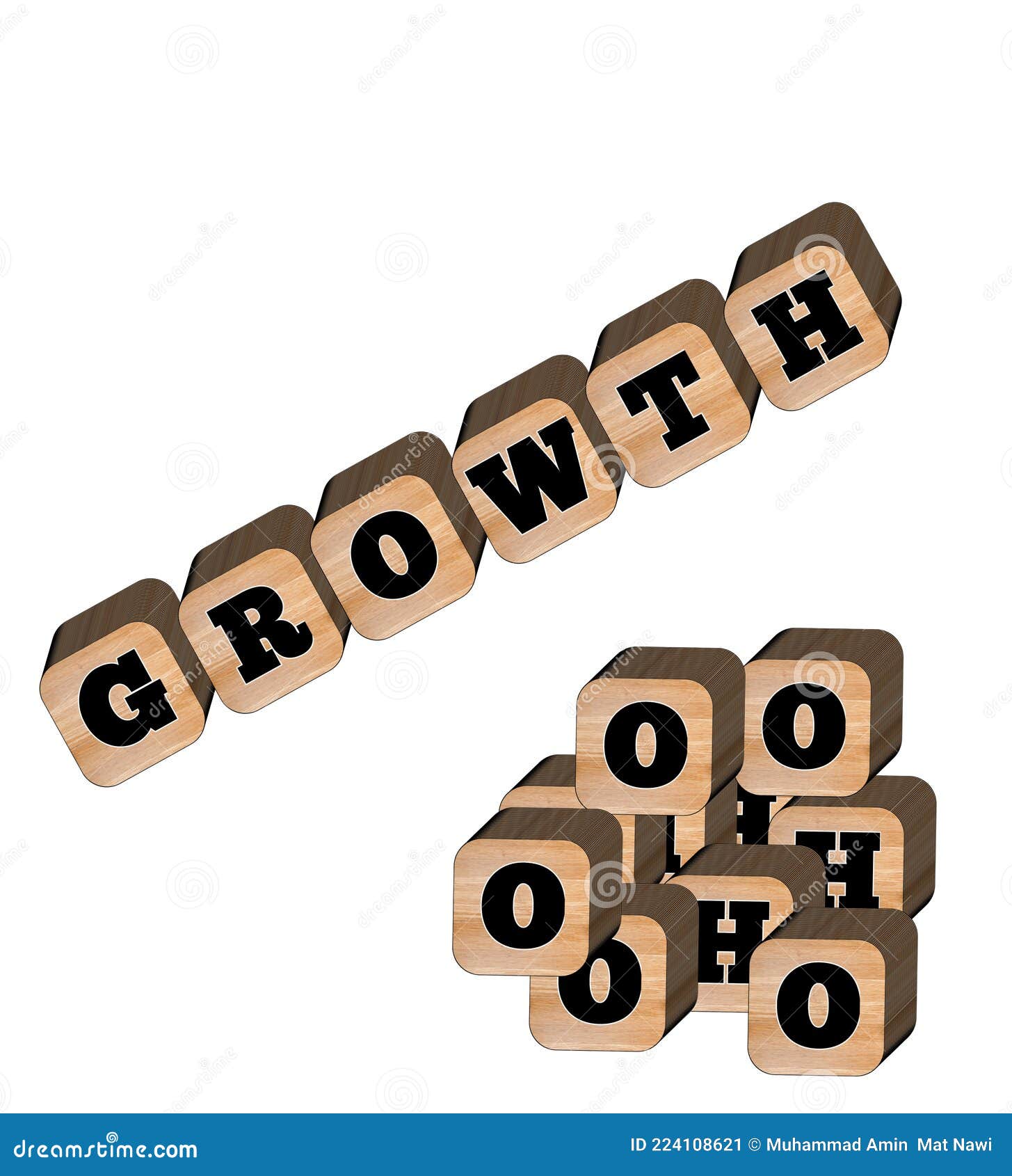 Growth Text Written on Wooden Blocks. Learning Concept and Business. 3D ...