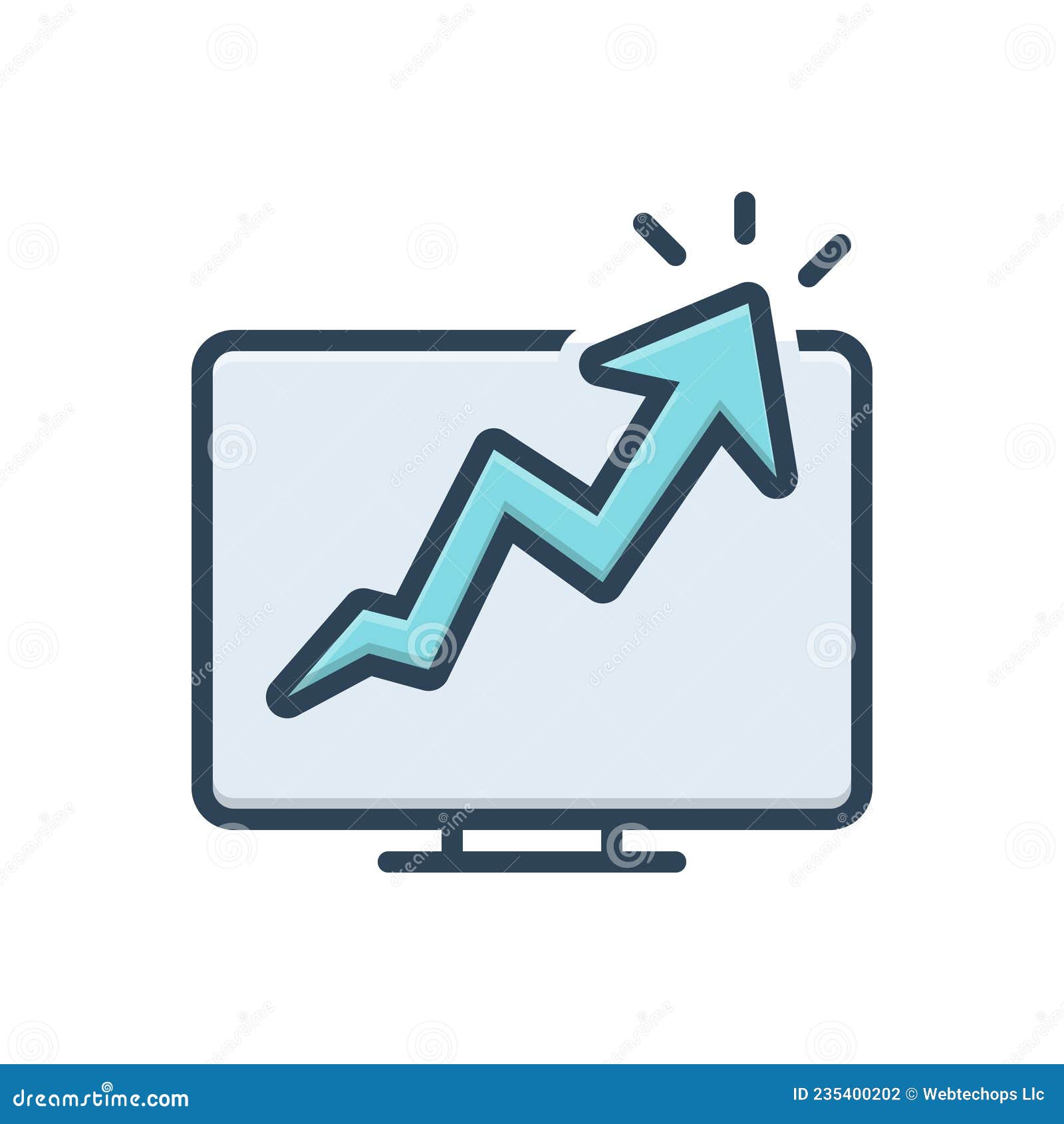 Color Illustration Icon for Growth Traffic, Analysis and Chart Stock ...