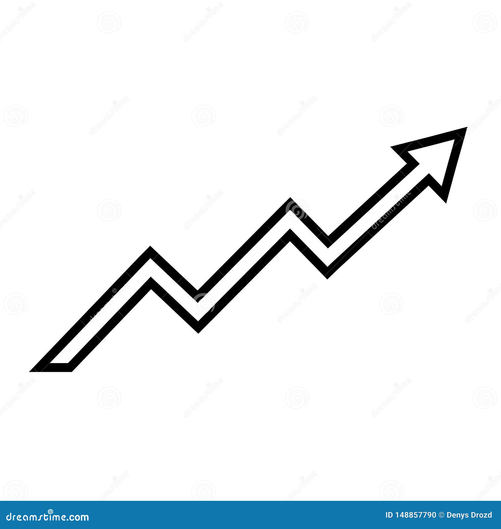 Growth Trend Chart Vector Icon. Stock Vector - Illustration of profit ...