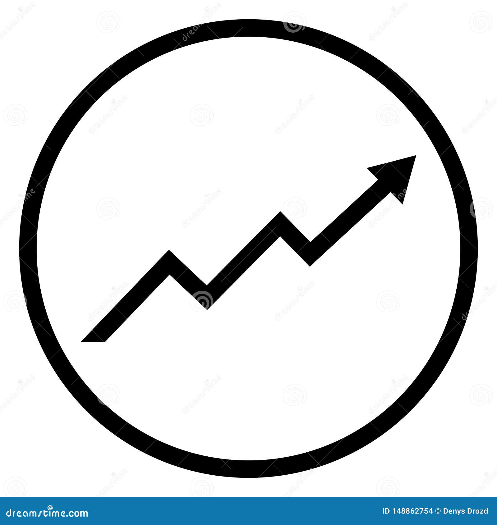 Growth Trend Chart Vector Icon. Stock Vector - Illustration of progress ...