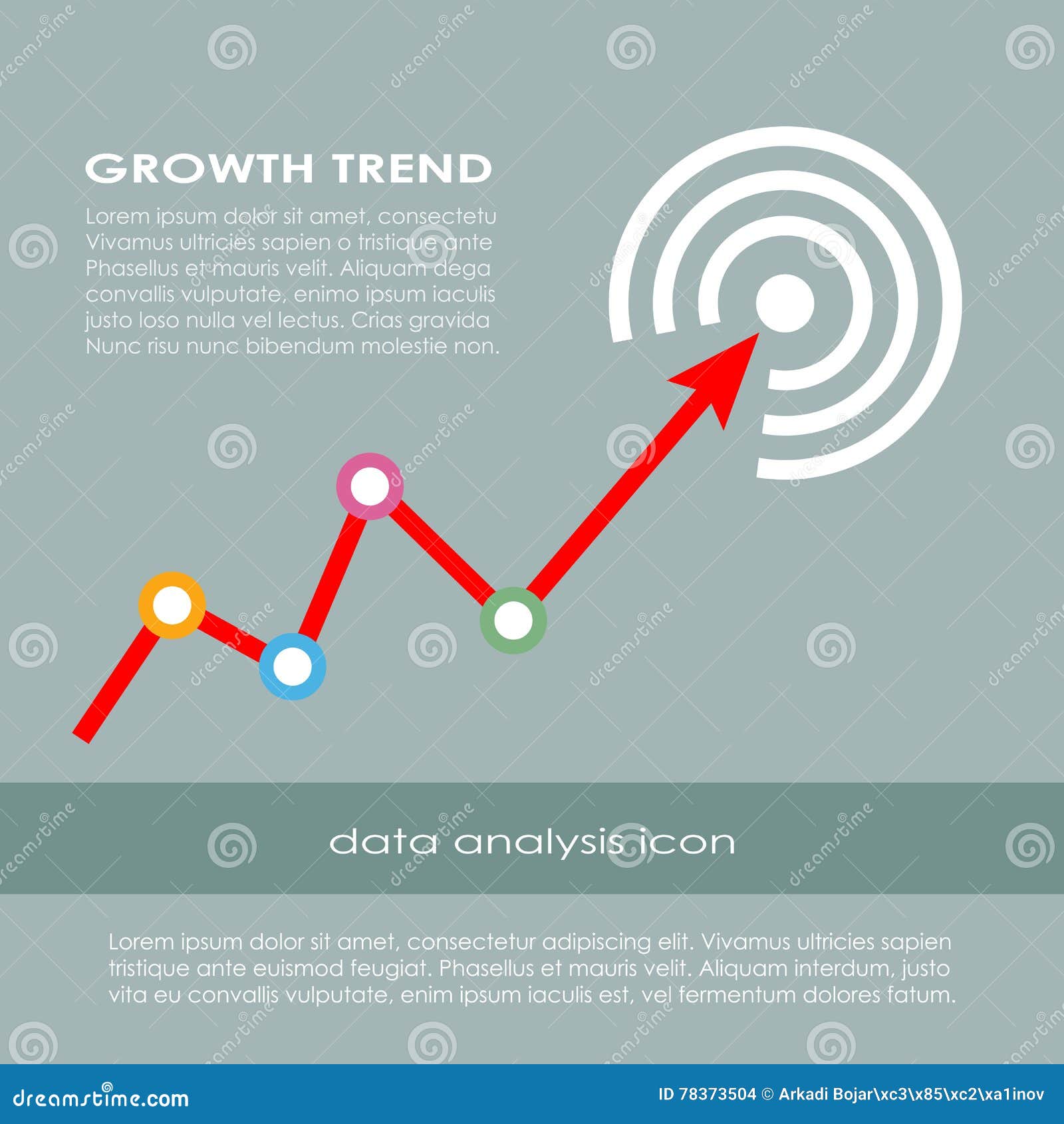 Growth trend diagram stock vector. Illustration of diagram - 78373504