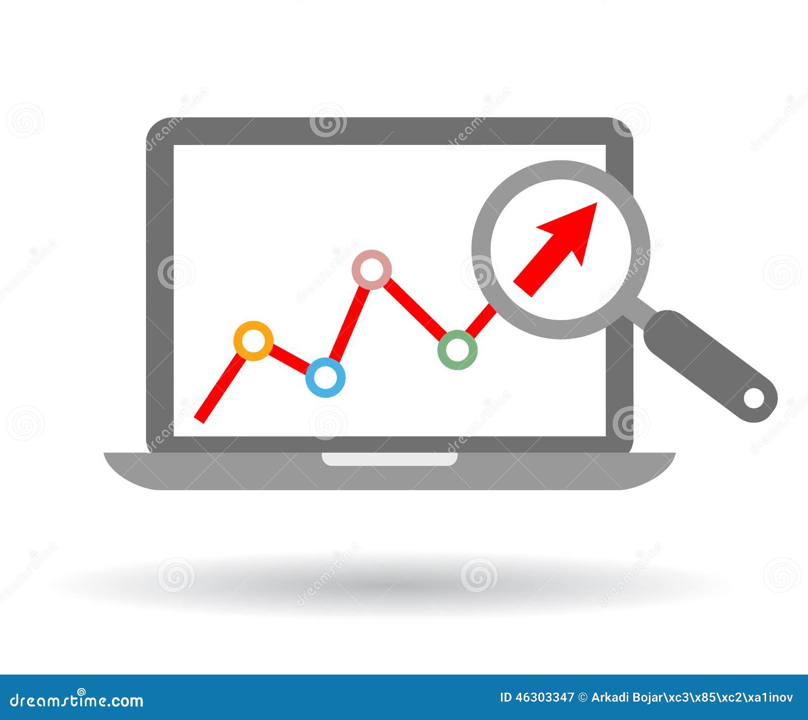 Growth Trend Icon. Presentation Chart With Upward Curve With ...