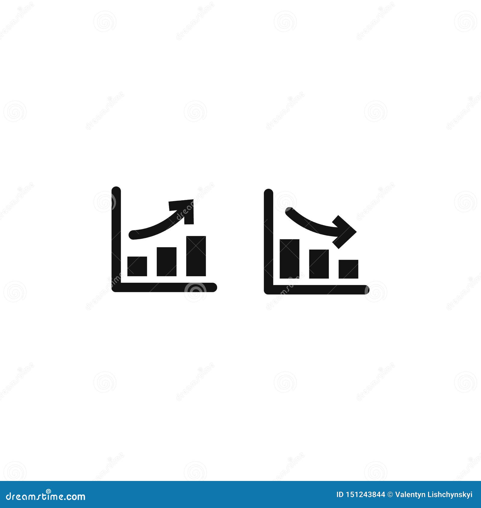Growth Up and Growth Down. Vector Illustration on White Background ...