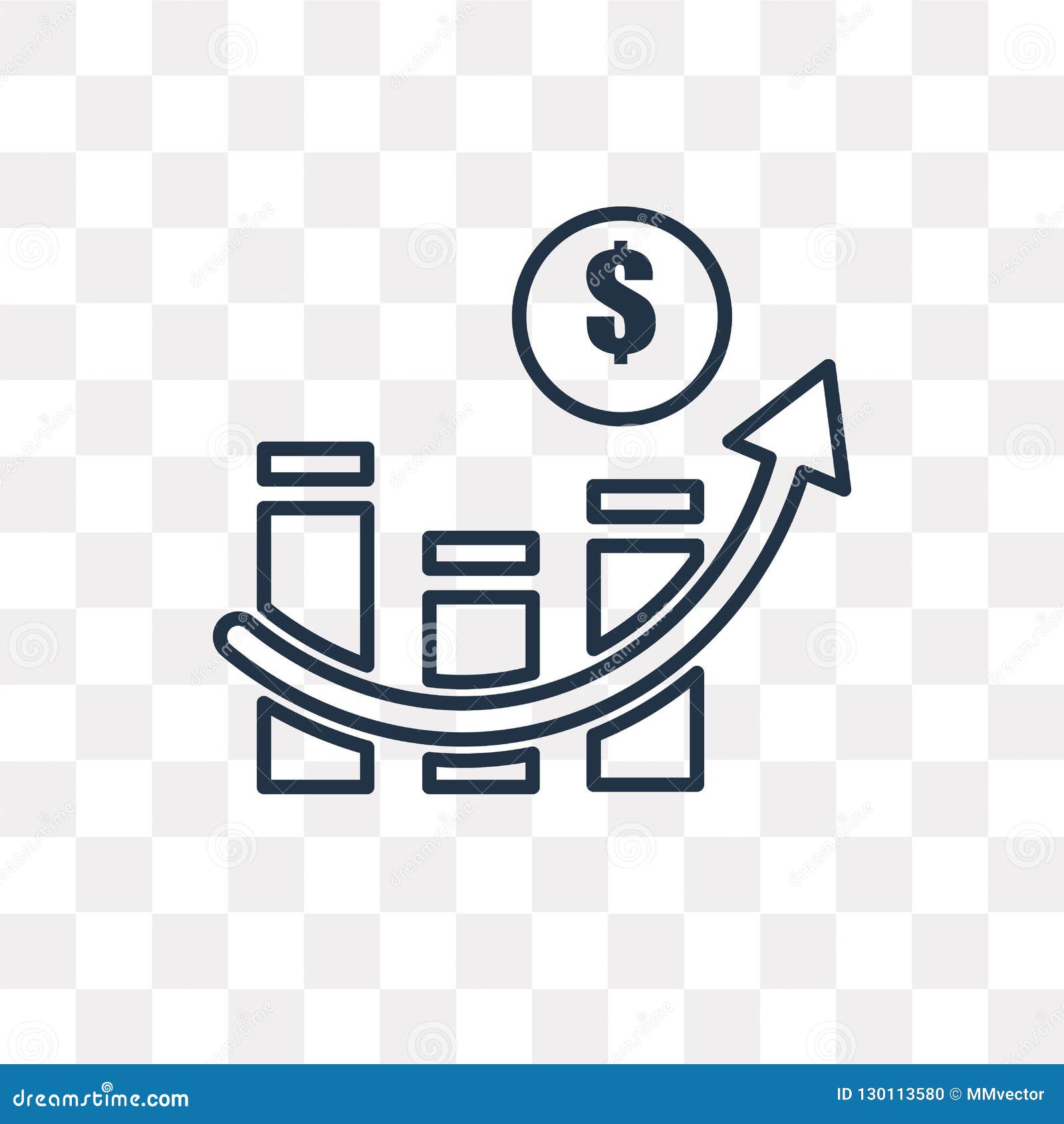 Growth Vector Icon Isolated on Transparent Background, Linear Gr Stock ...