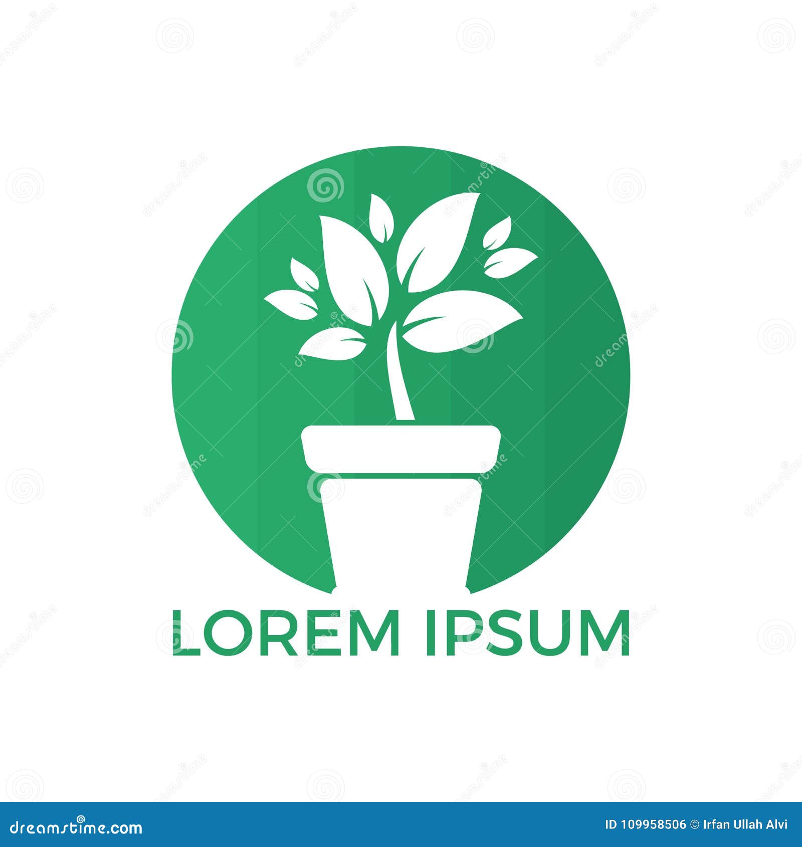 Flower pot and plant logo. stock vector. Illustration of active - 109958506