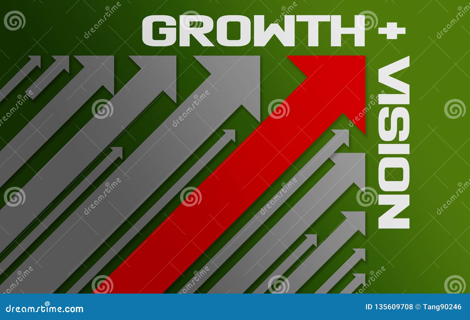 Growth and Vision Concept with Red Arrow Stock Illustration ...