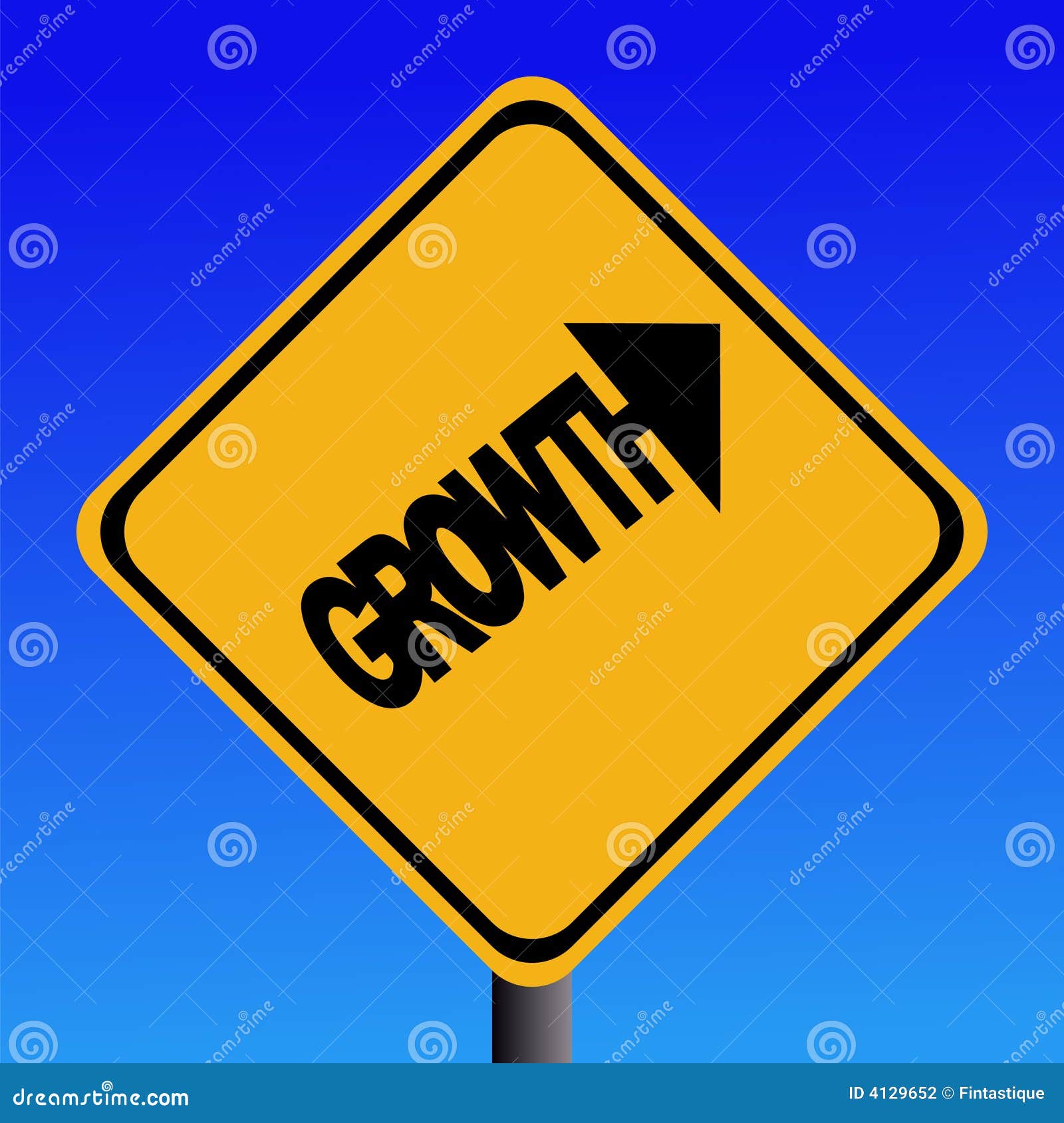 Growth warning sign stock vector. Illustration of post - 4129652