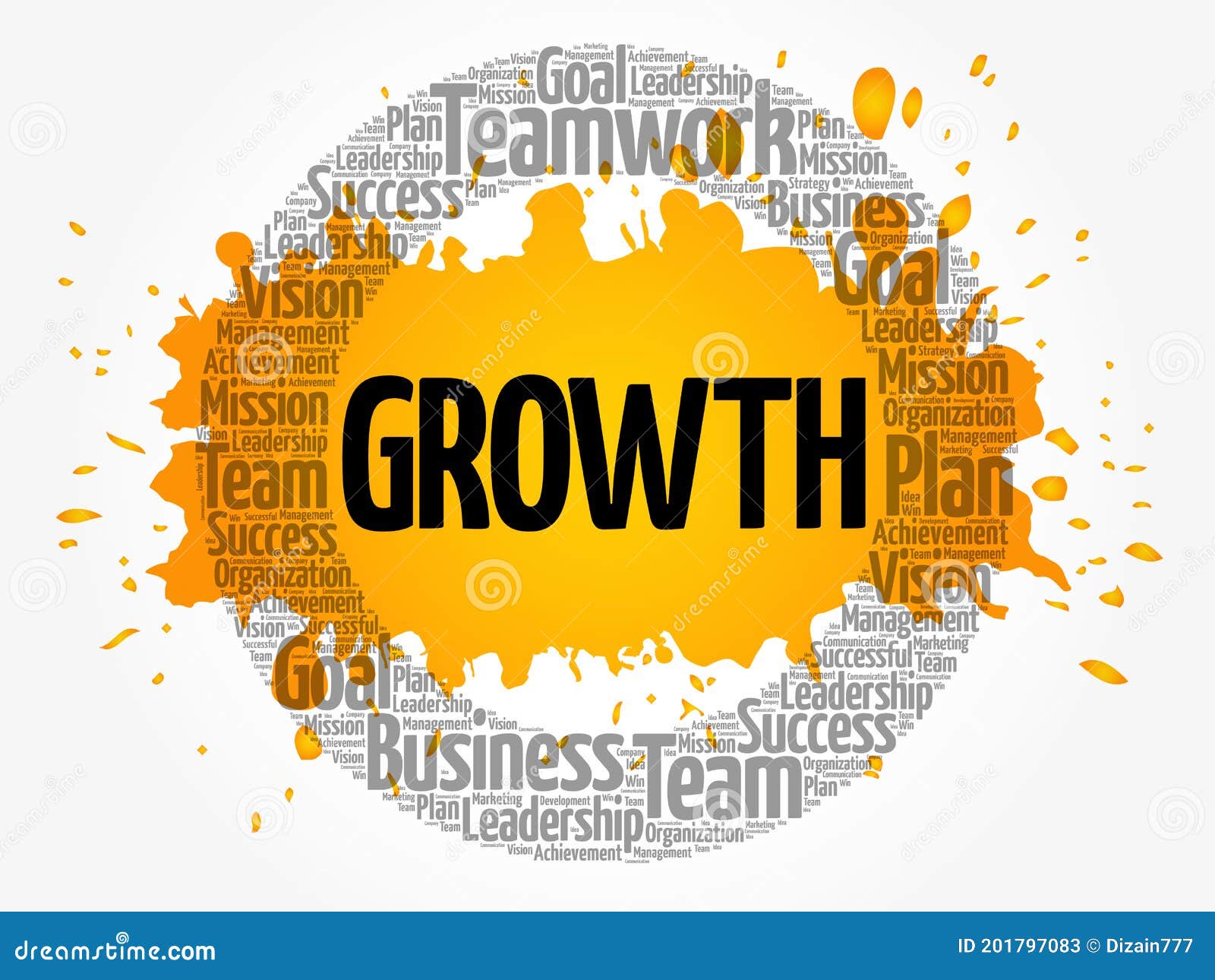 Growth word cloud collage stock illustration. Illustration of ...