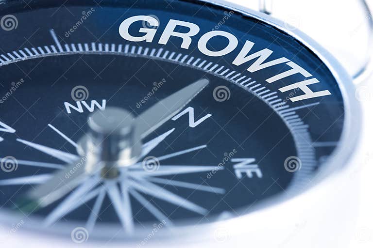 Growth word on compass stock photo. Image of circle, topography - 13916770