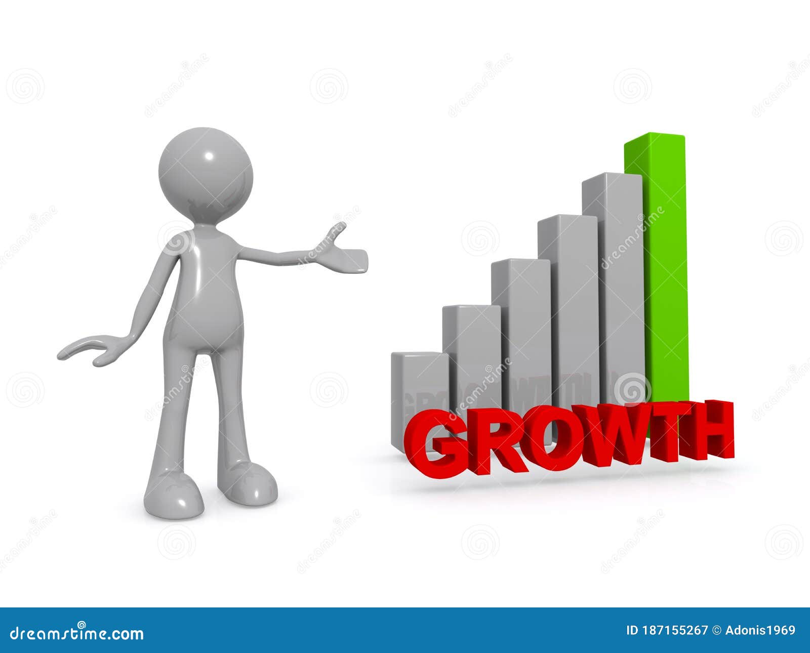 Growth Word with Graph and Man Stock Illustration - Illustration of ...