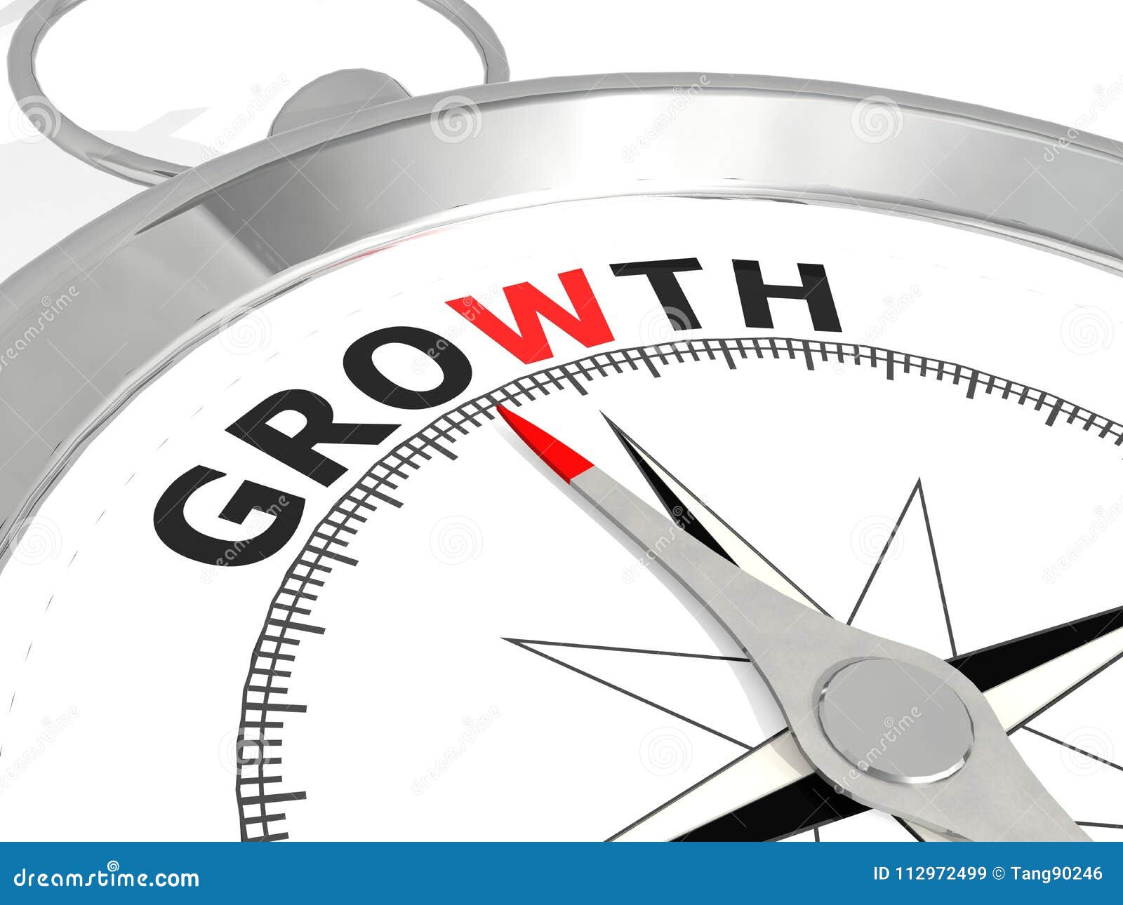 Growth Word on Metallic Compass Stock Illustration - Illustration of ...