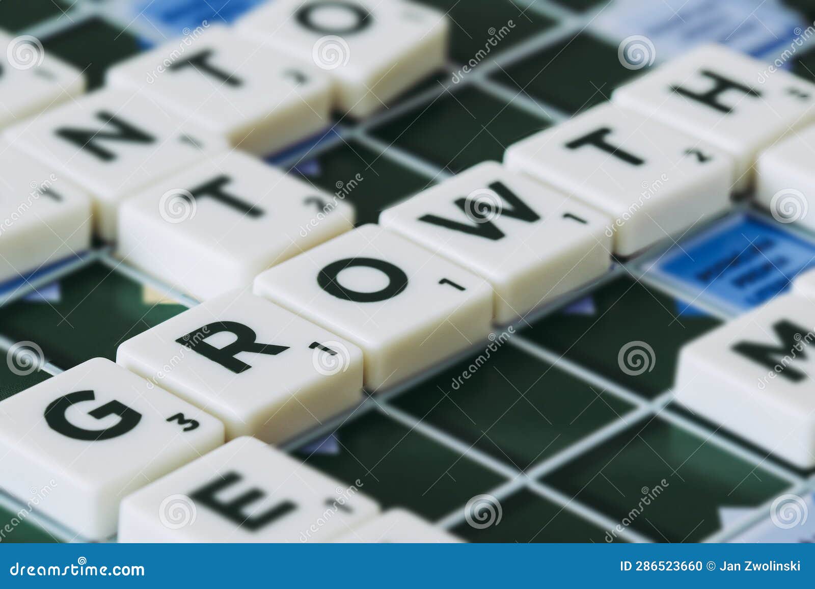 Growth Word on Scrabble Board Stock Photo - Image of culture ...