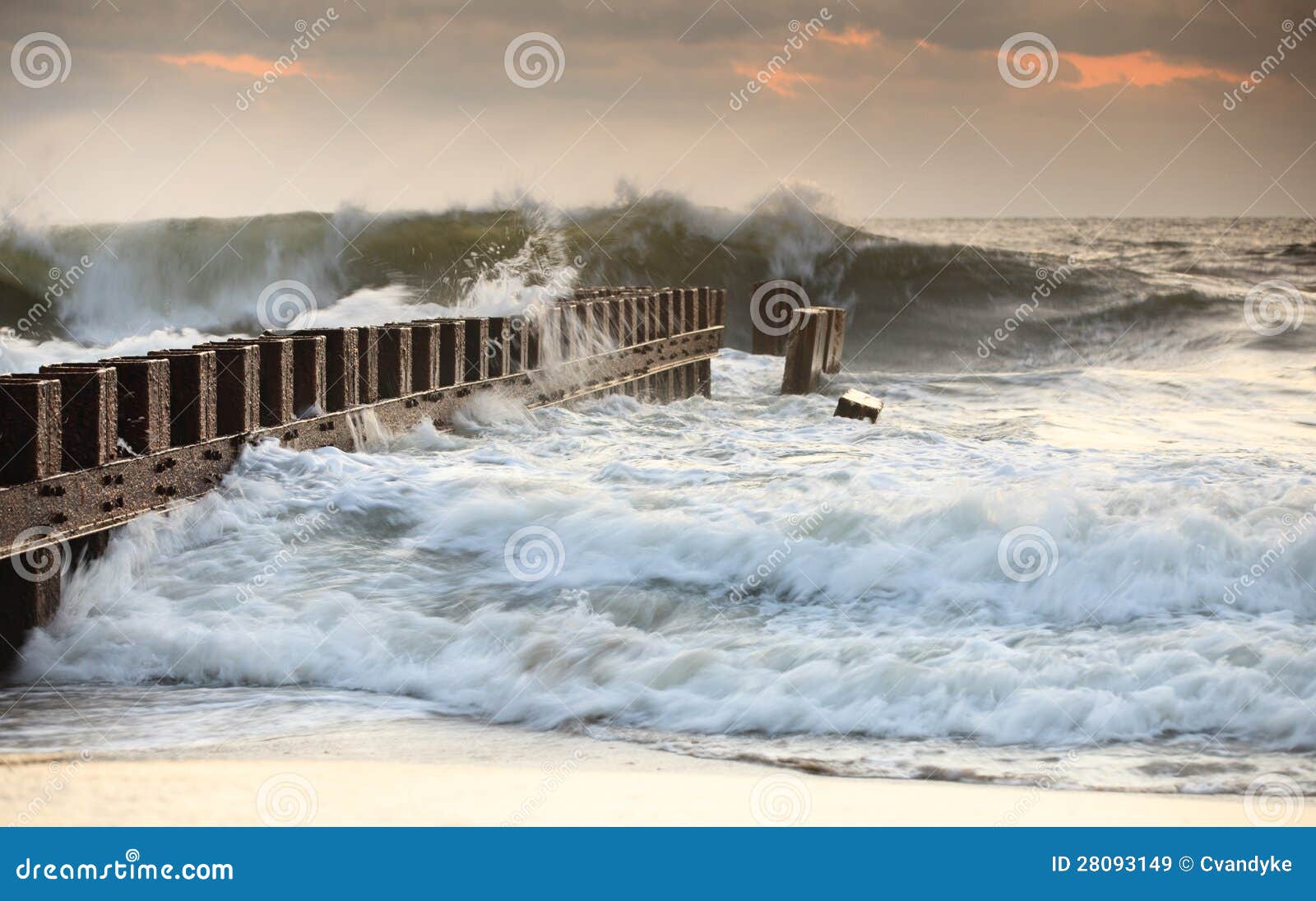 Groin Groyne Ocean Beach Hatteras NC Stock Photo | CartoonDealer.com ...
