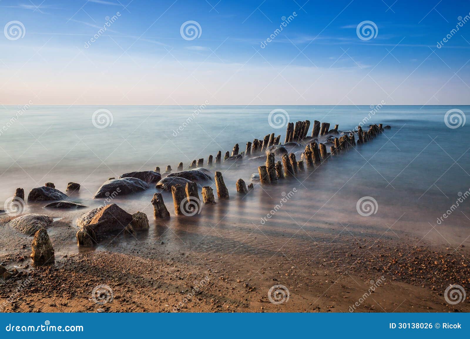 Groynes stock photo. Image of evening, water, groyne - 30138026