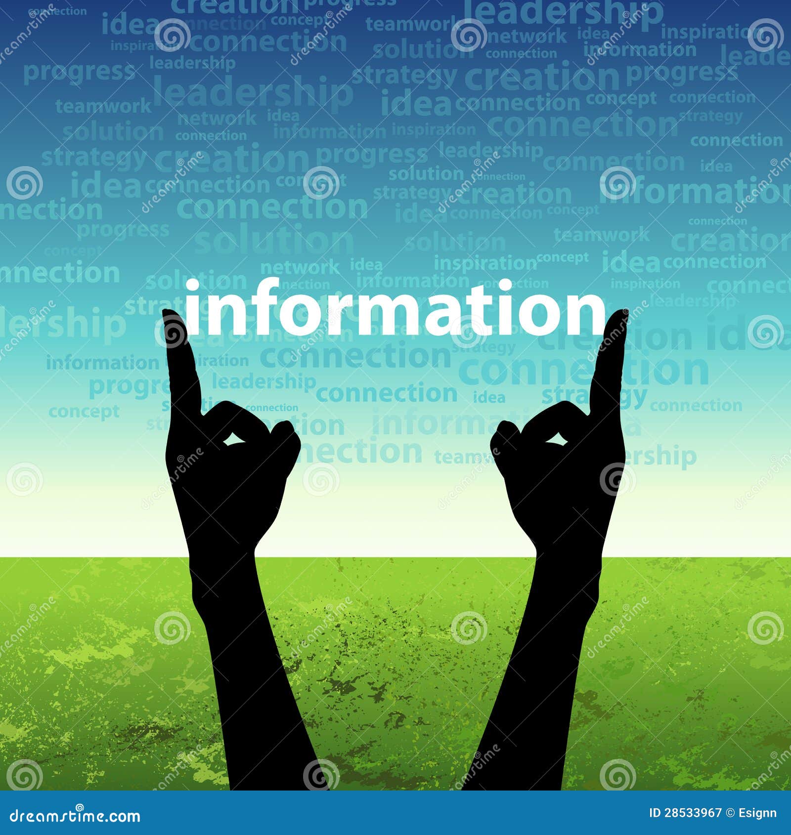 Information word in hand stock vector. Illustration of collection ...