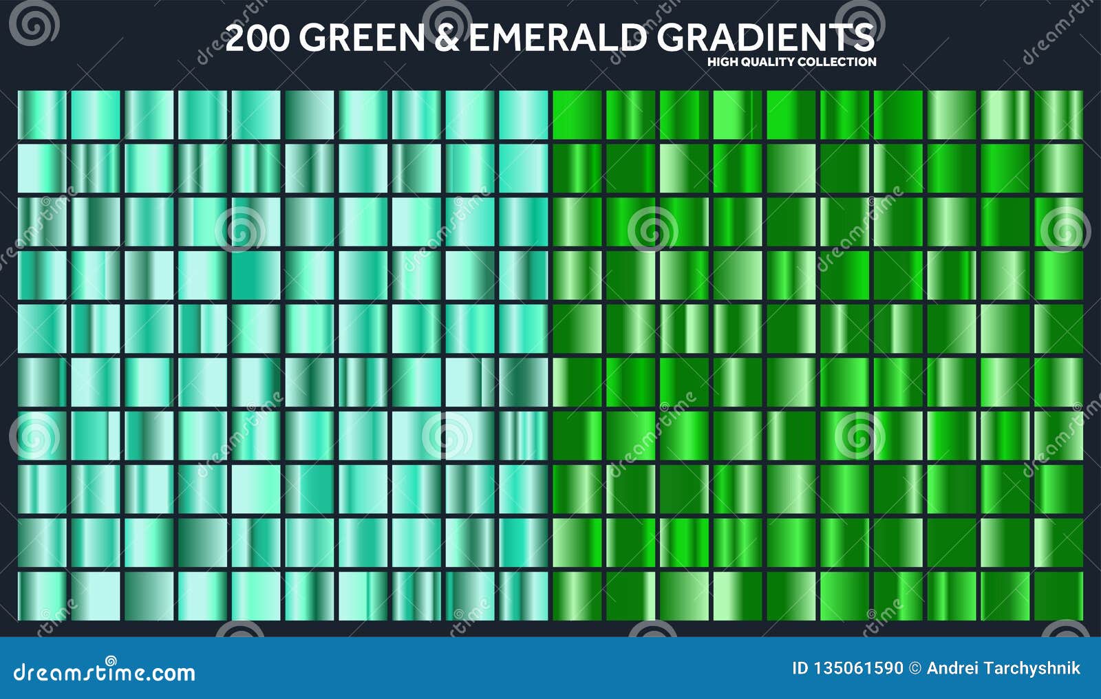 Grren, Emerald Chrome Gradient Set,pattern,template.Nature,grass Colors ...