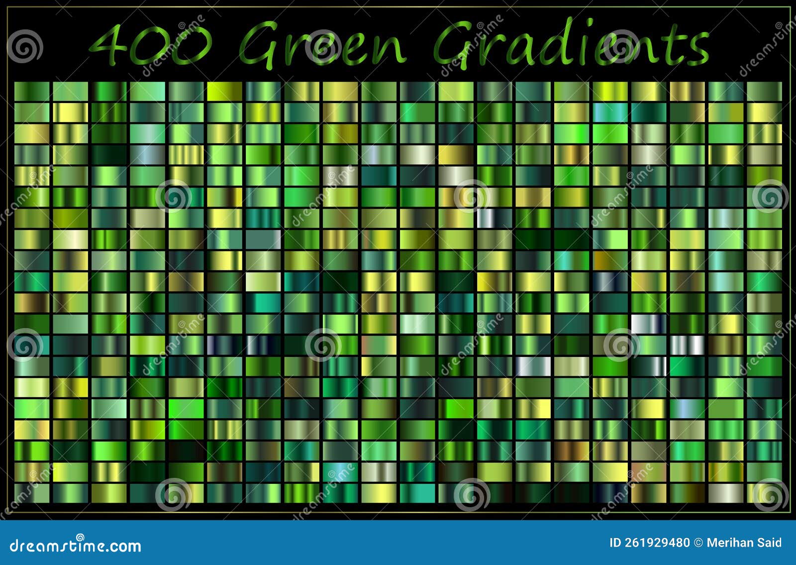 Grren, Emerald Chrome Gradient Set,pattern,template.Nature. Stock ...