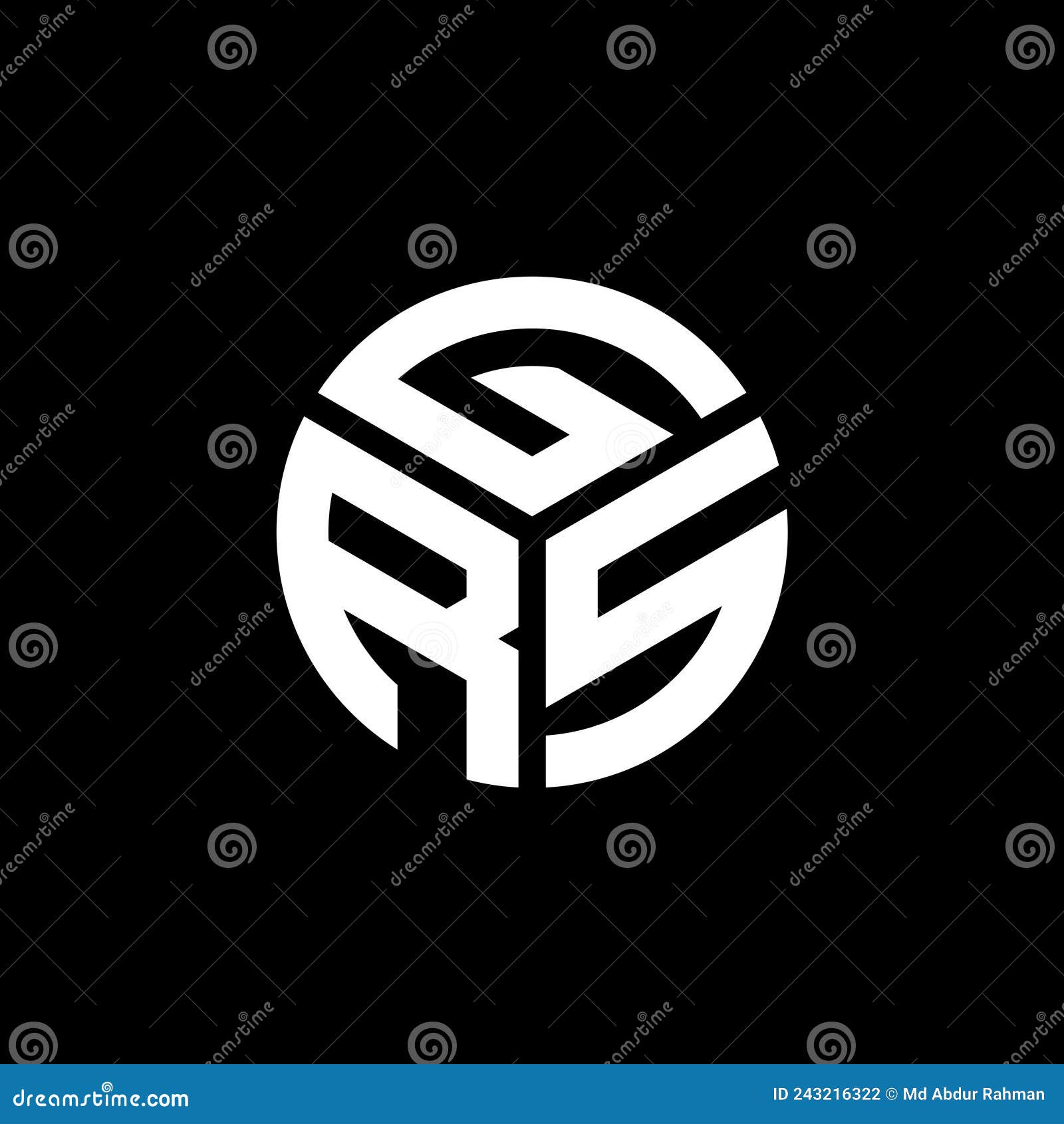 GRS Letter Logo Design On Black Background. GRS Creative Initials ...