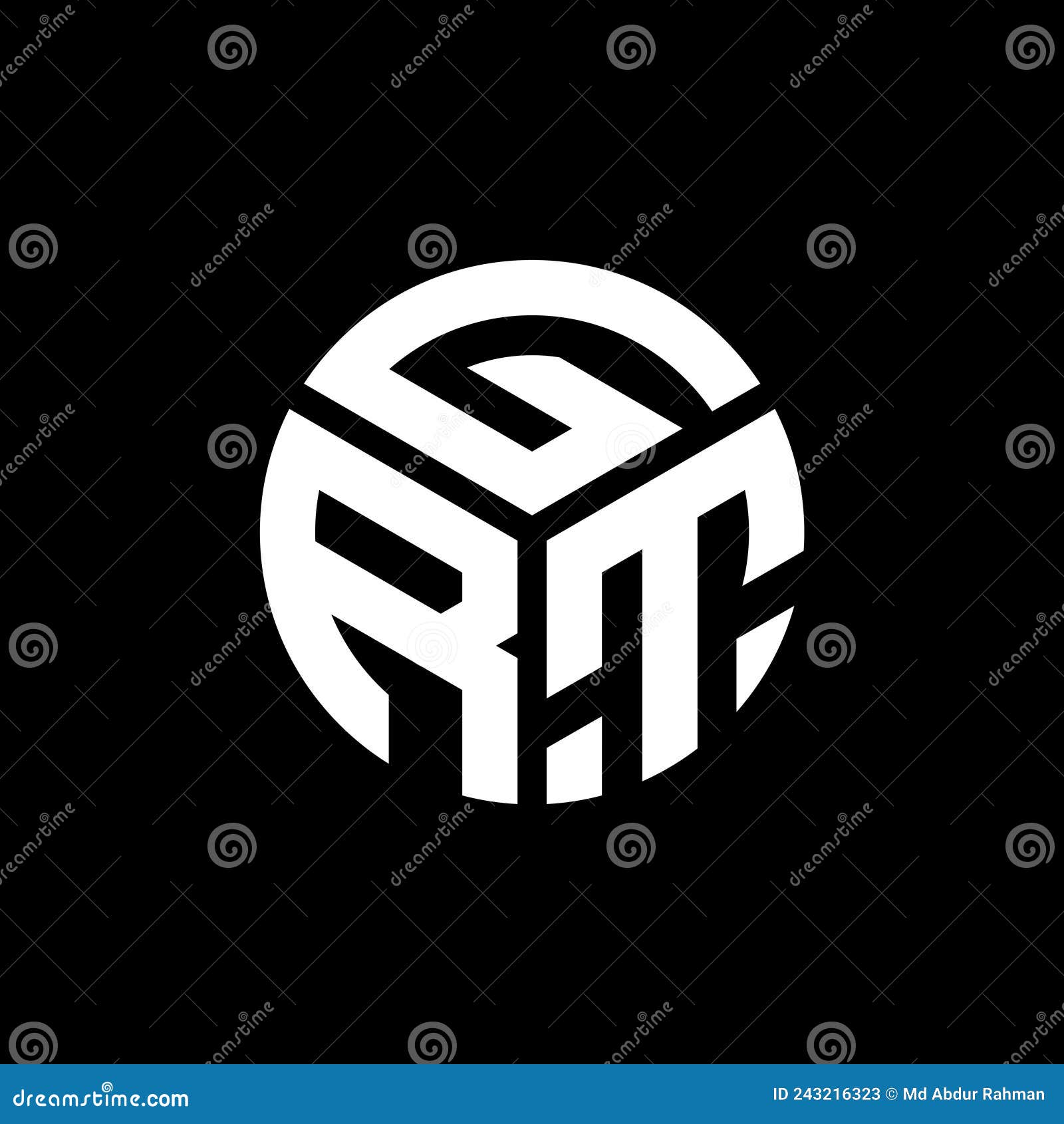 GRT Letter Logo Design On Black Background. GRT Creative Initials ...