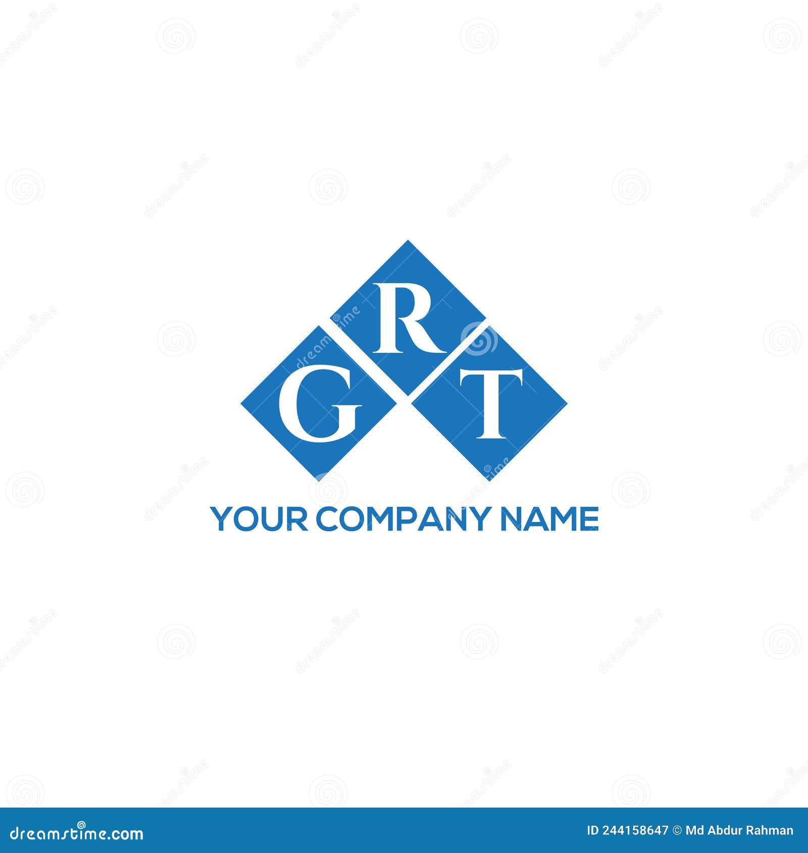 GRT Letter Logo Design On White Background. GRT Creative Initials ...