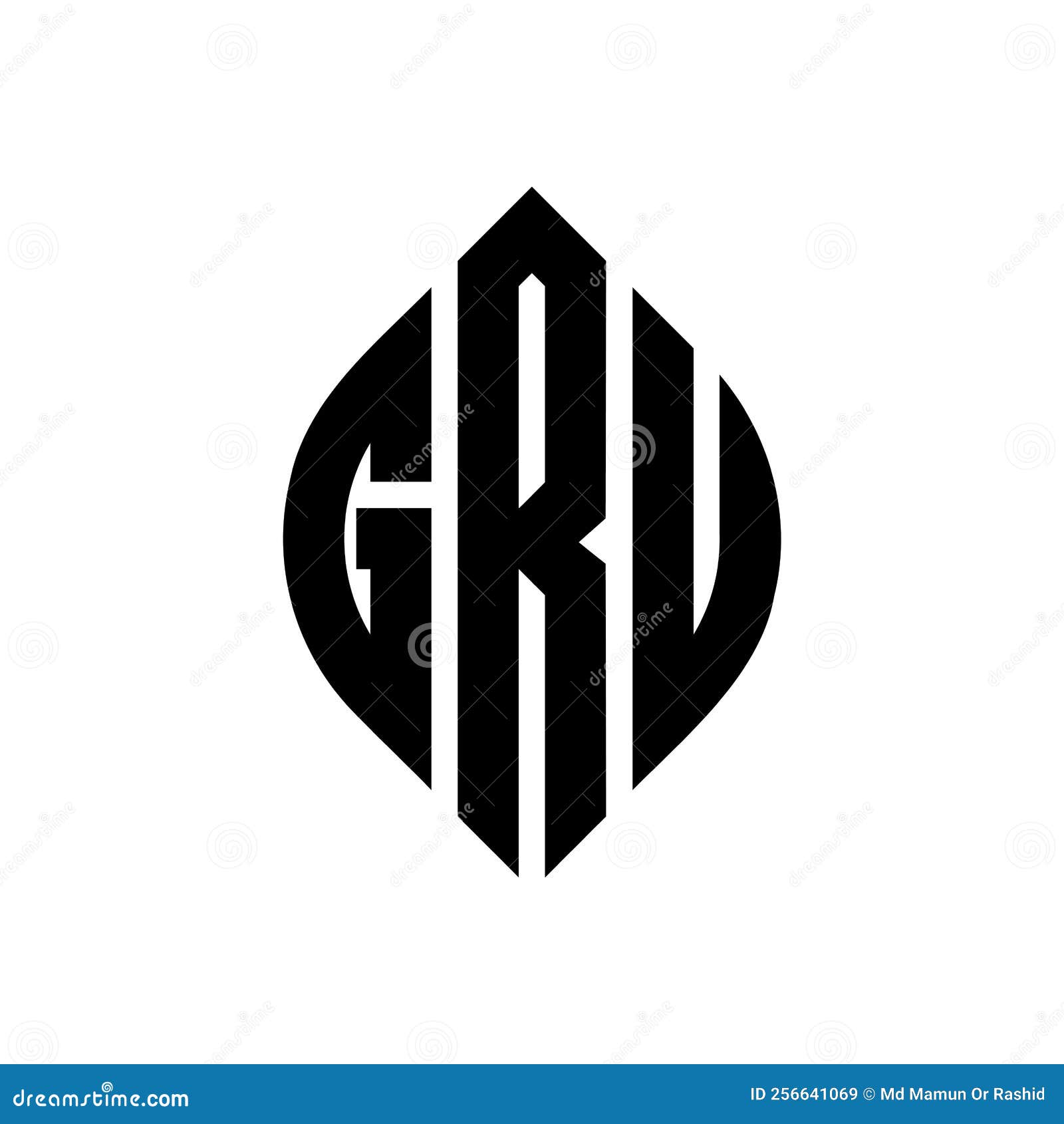 GRU Circle Letter Logo Design With Circle And Ellipse Shape. GRU ...