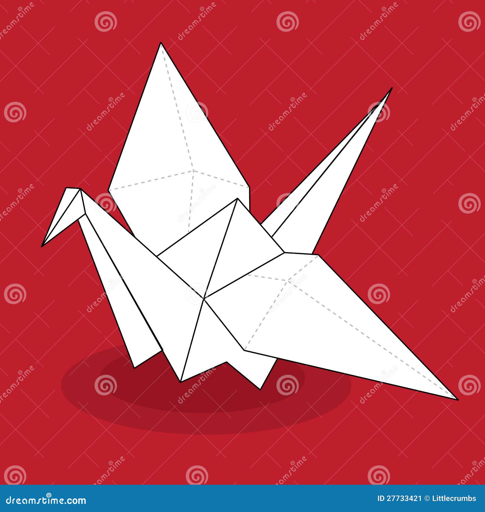 Gru di Origami illustrazione vettoriale. Illustrazione di animale ...