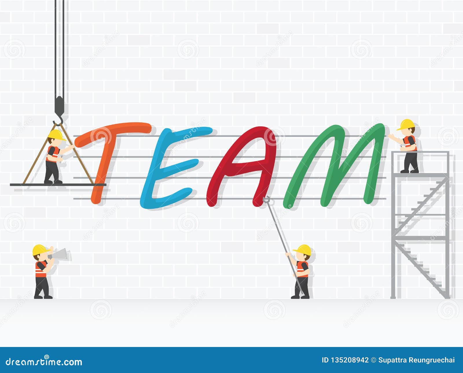 Gru E Team-building Modello Di Infographic Illustrazione di Stock ...