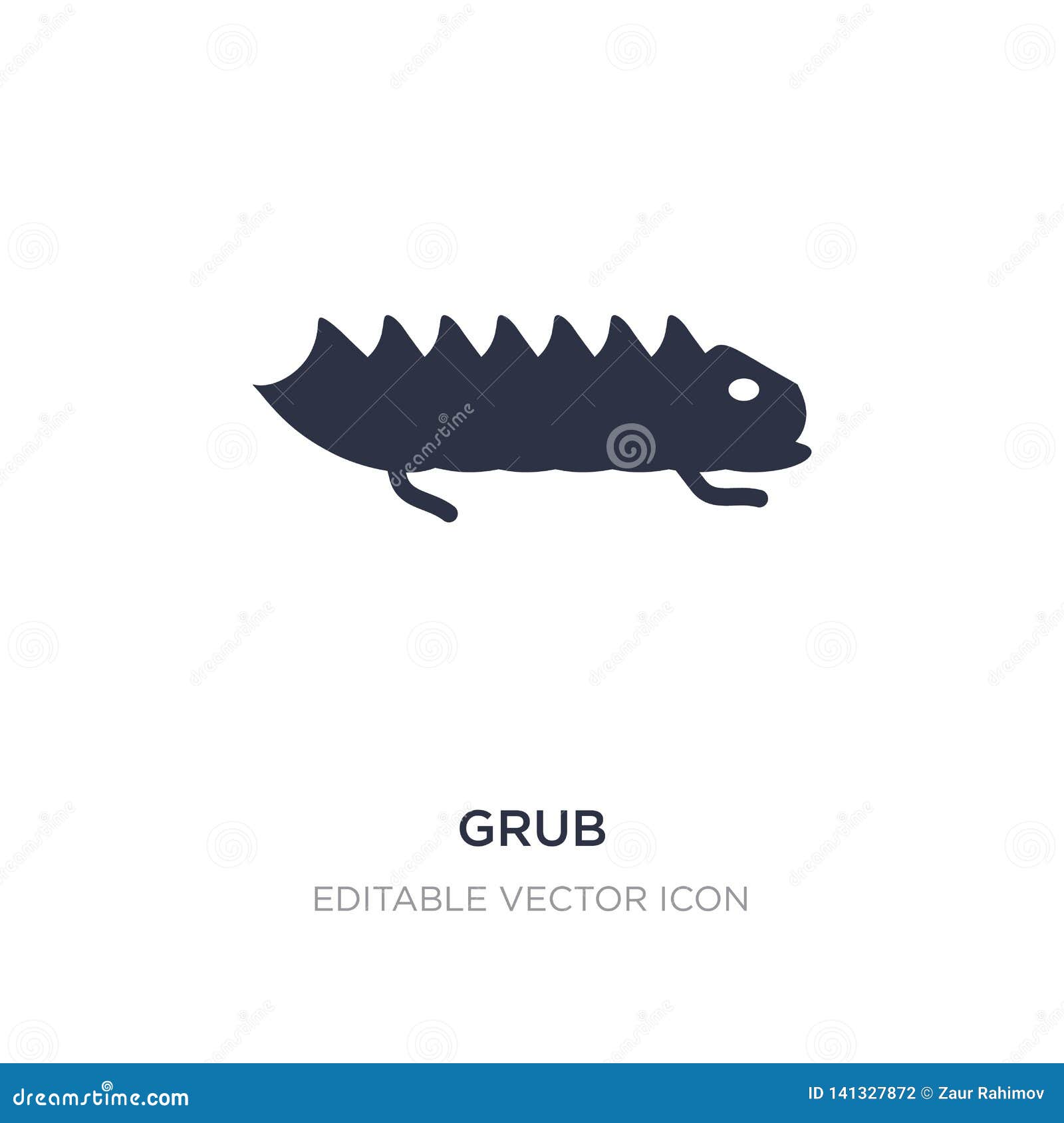 White Grub Icon Vector Illustration | CartoonDealer.com #124184642