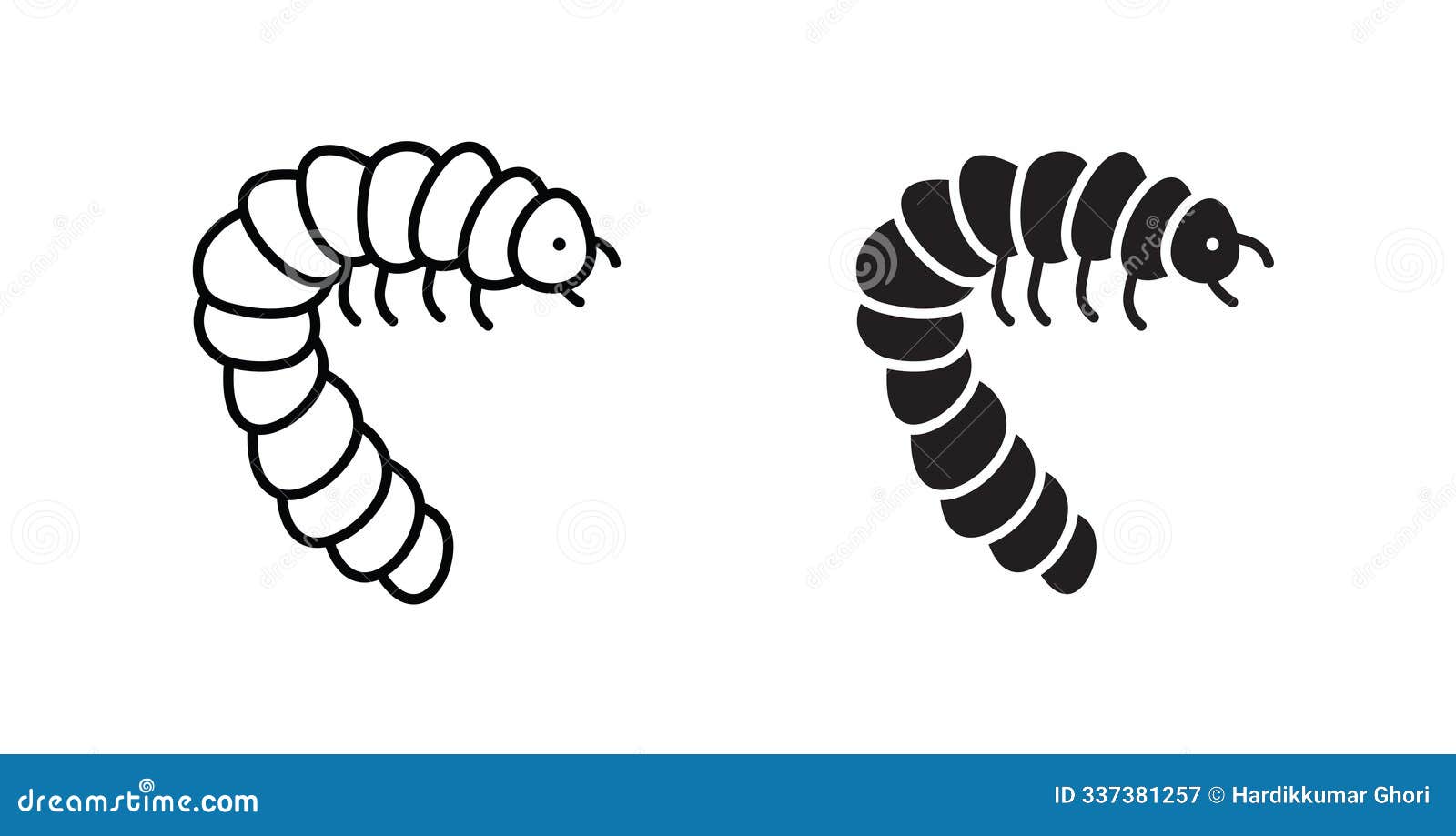 Grub Thin Line Vector Icon Set Stock Vector - Illustration of graphic ...