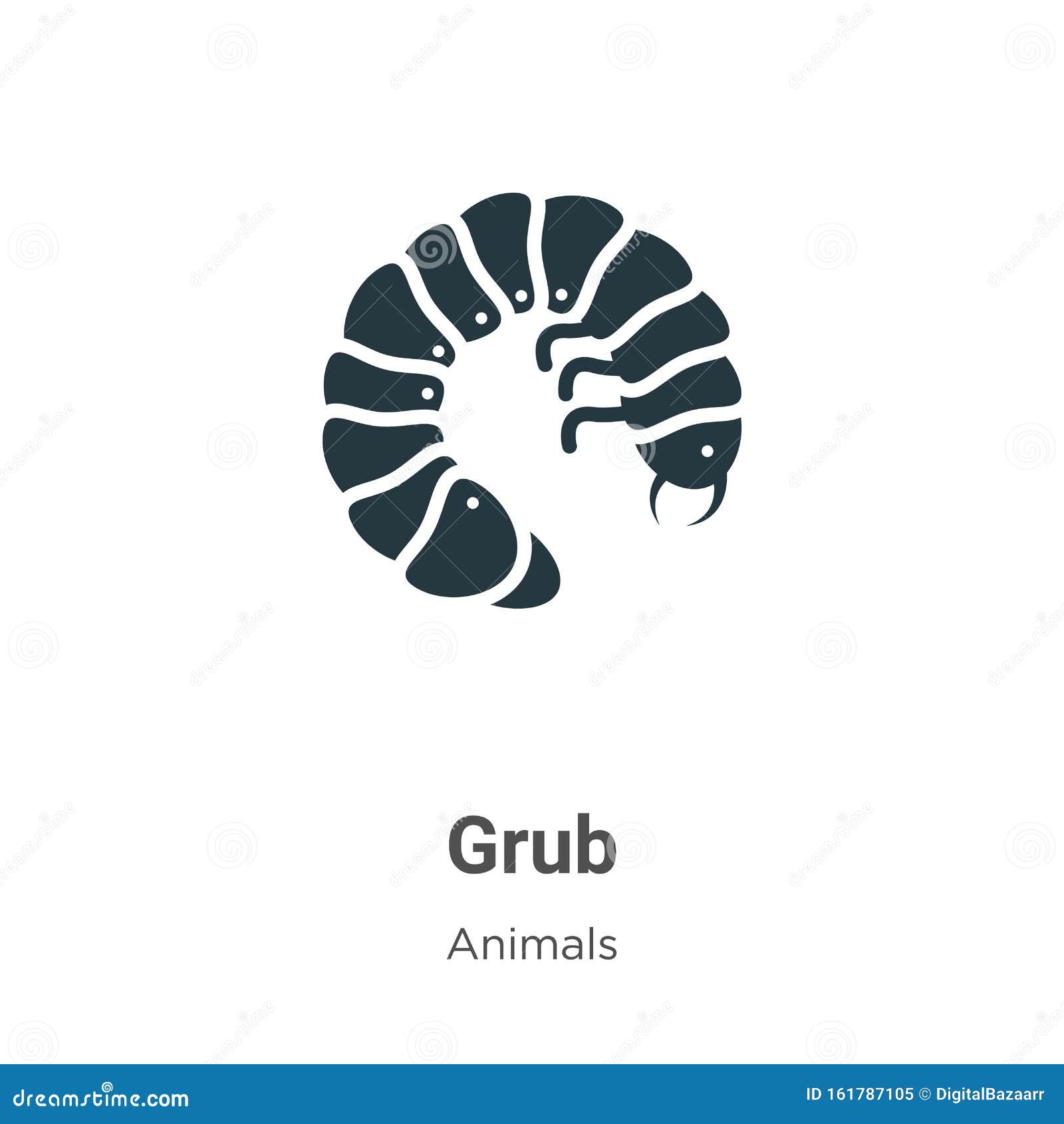 Grub Vector Icon on White Background. Flat Vector Grub Icon Symbol Sign ...