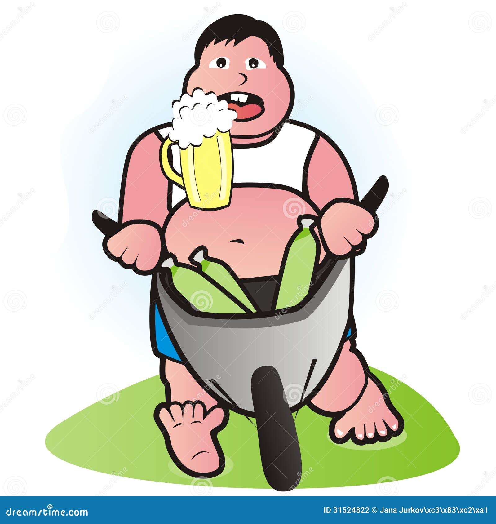 Grubas i piwo ilustracji. Ilustracja złożonej z alkohol - 31524822