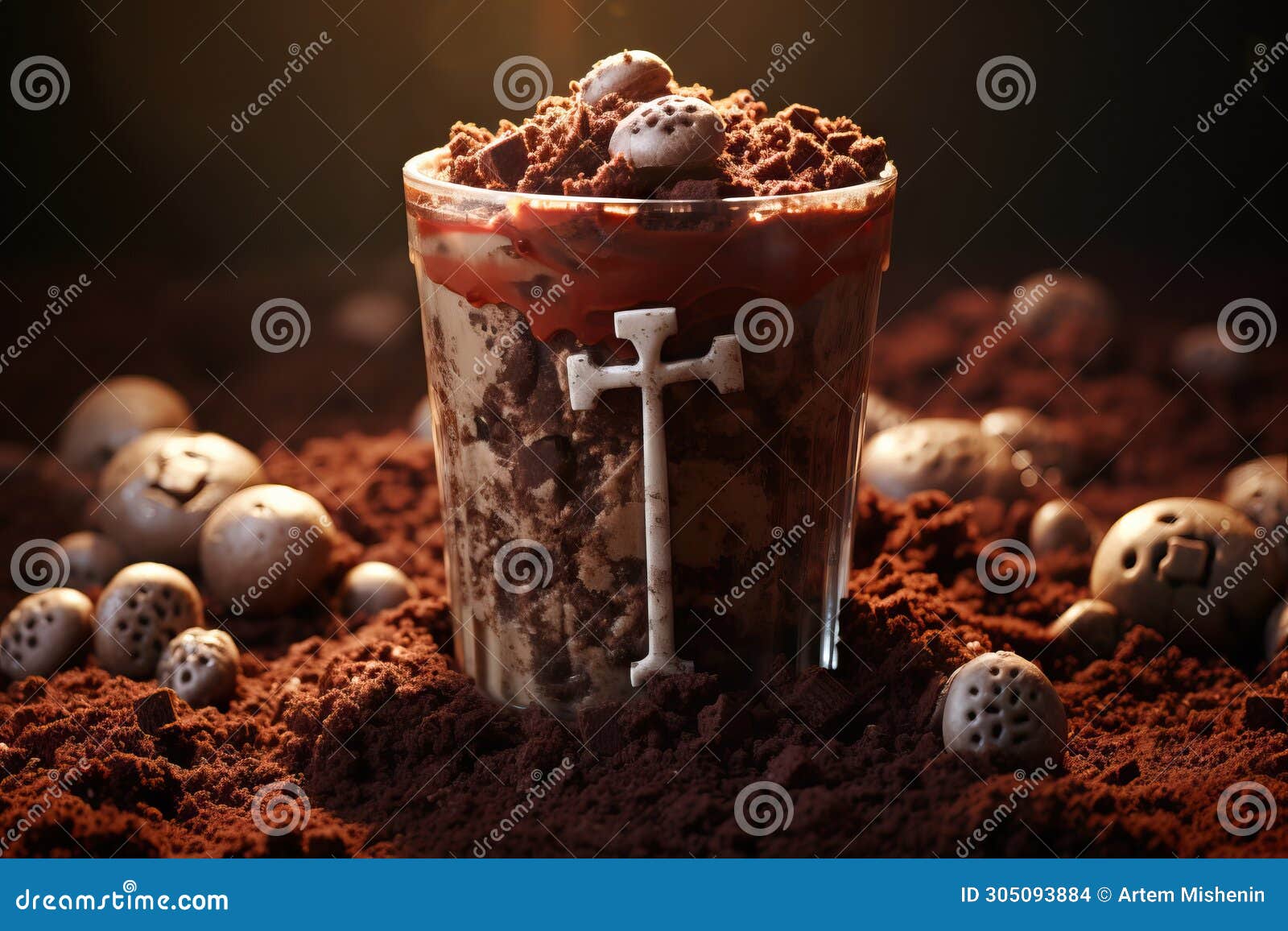 Gruesome Pudding: an Image of Pudding Decorated As a Graveyard Using ...