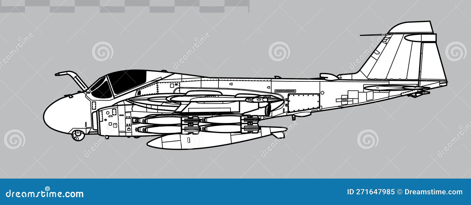 Grumman A-6E Intruder. Vector Drawing Of Carrier Based Attack Aircraft ...