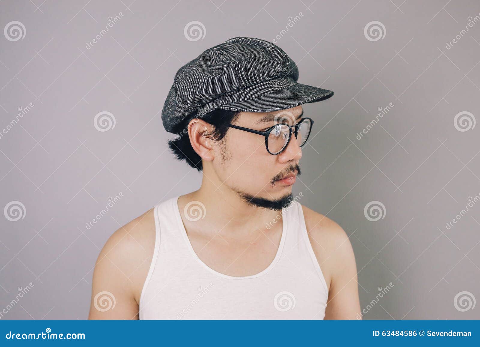 Grumpy Asian man. stock photo. Image of mixed, distracted - 63484586
