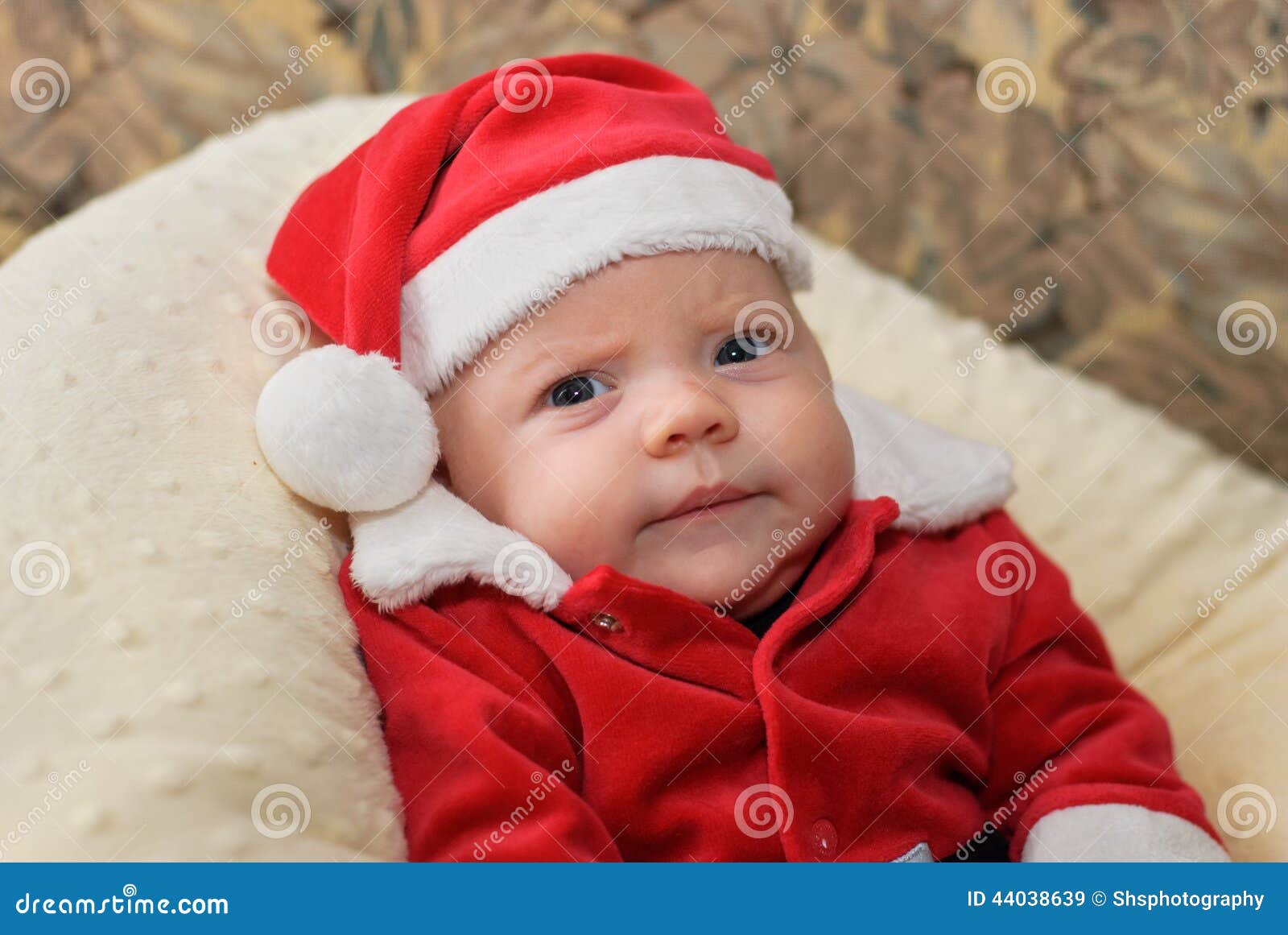 Grumpy Baby in a Santa Suit Stock Image - Image of little, small: 44038639