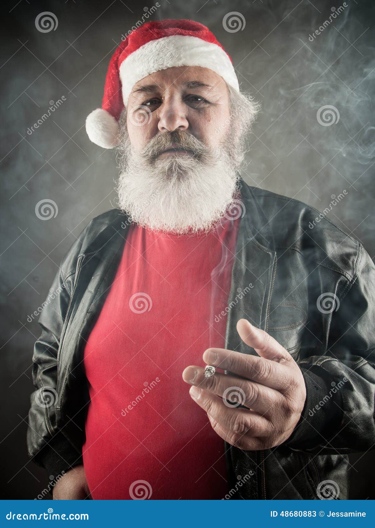 Grumpy badass Santa Claus stock image. Image of unusual - 48680883