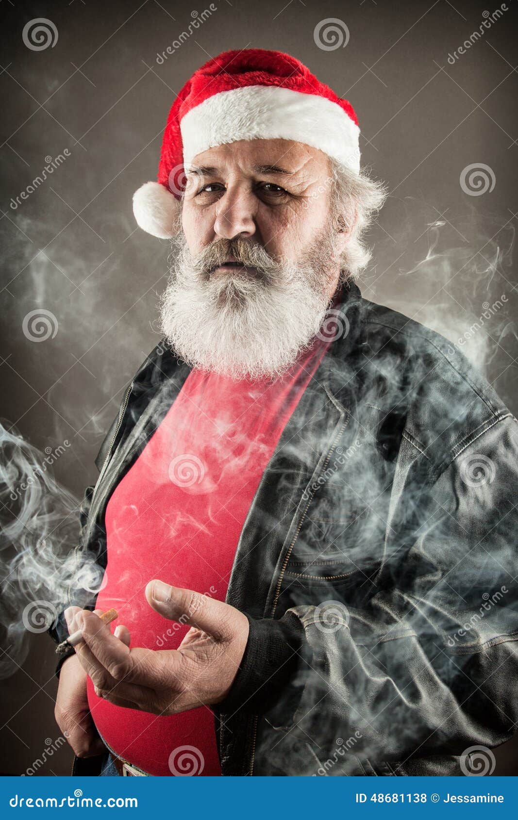 Grumpy Badass Santa Claus Stock Photo - Image: 48681138