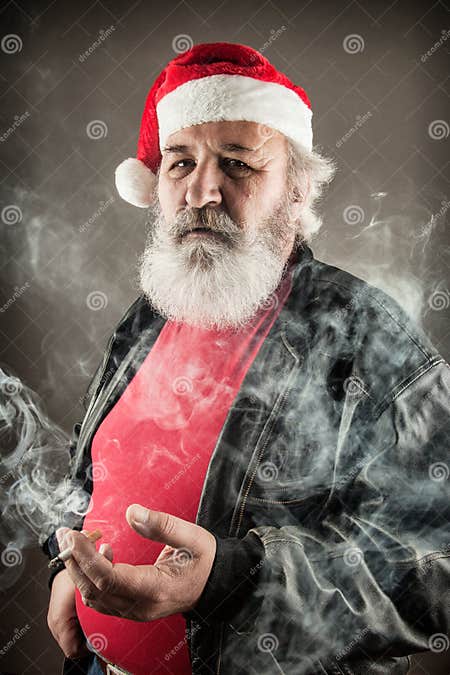 Grumpy badass Santa Claus stock photo. Image of unusual - 48681138