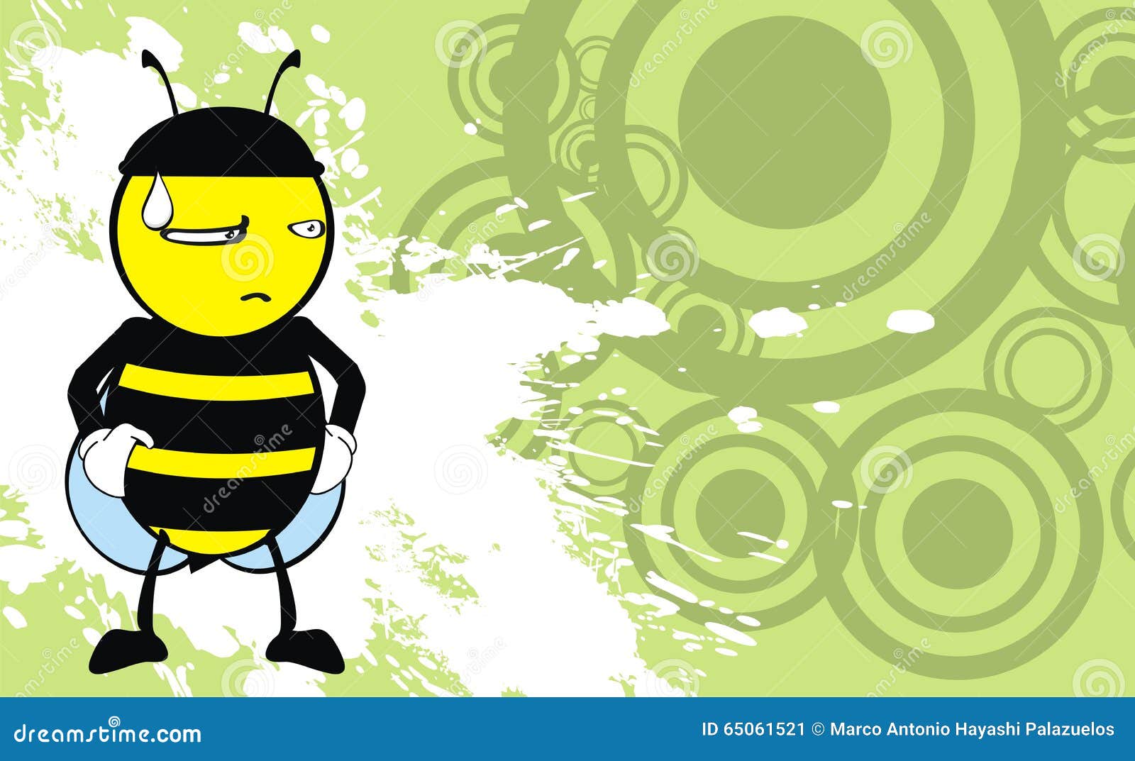 Grumpy Bee Catoon Expression Background Cartoon Vector | CartoonDealer ...