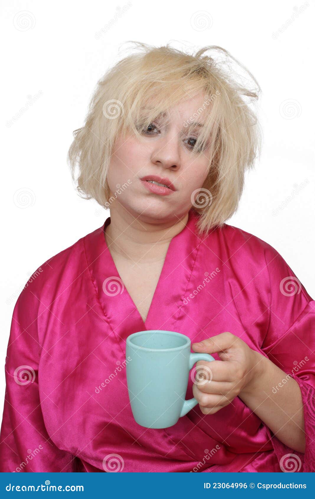 Grumpy Blonde Drinking Coffee (2) Royalty-Free Stock Photography ...