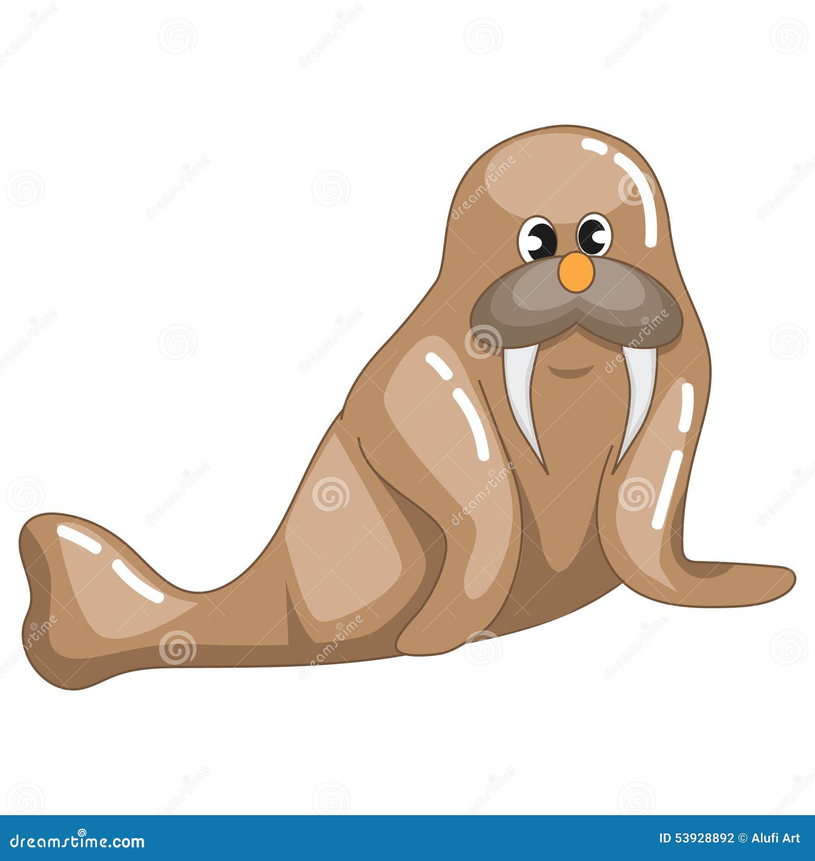 Grumpy Brown Walrus stock vector. Illustration of chocolate - 53928892