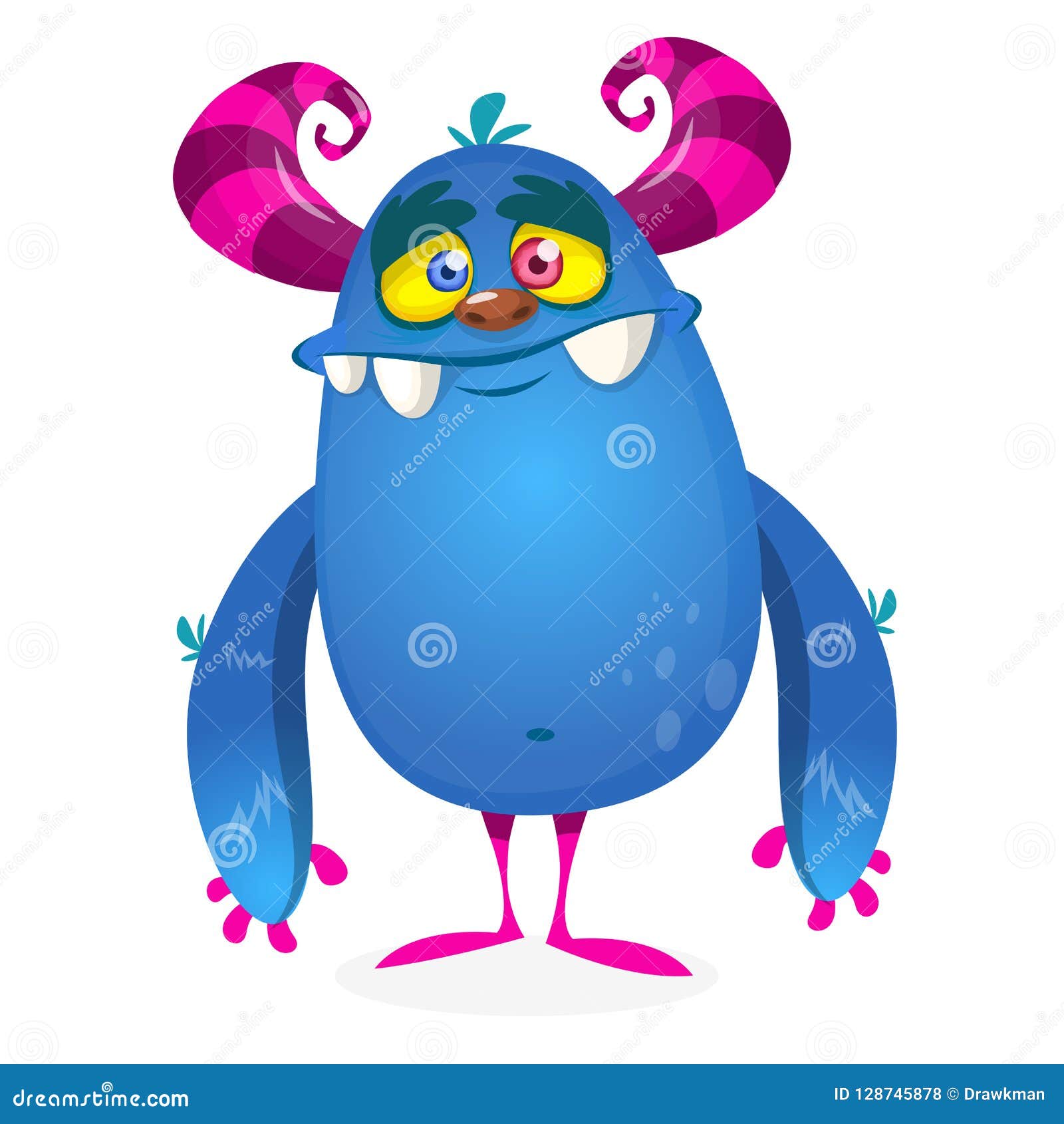 Grumpy Cartoon Monster. Vector Halloween Monster Stock Vector ...